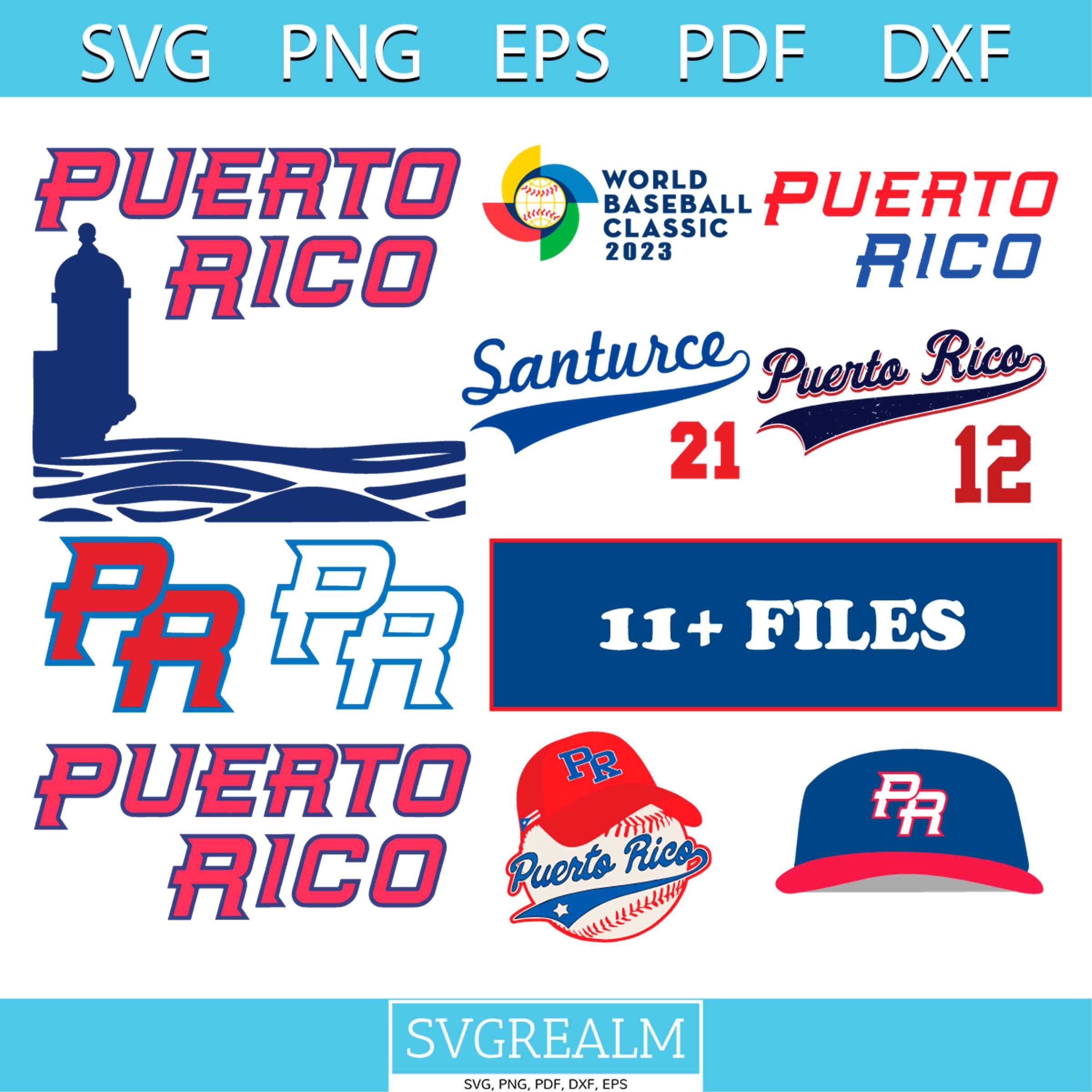 Puerto Rico World Baseball Classic Bundle SVG Cutting Files | Inspire ...