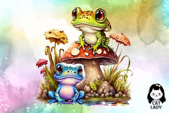 Colorful Frog Sublimation Clipart Bundle - Inspire Uplift