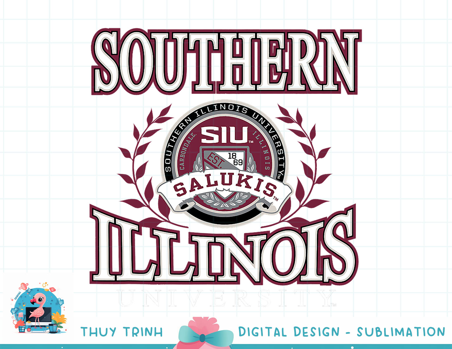 Southern Illinois Salukis Laurels Officially Licensed png - Inspire Uplift
