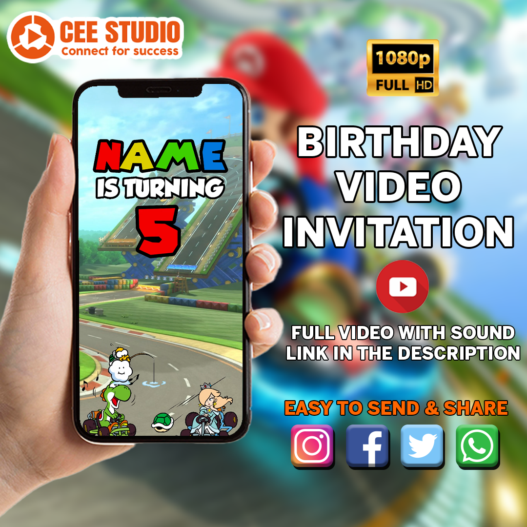 Super Mario Animated Invitation, Super Mario Invitation, Sup | Inspire ...