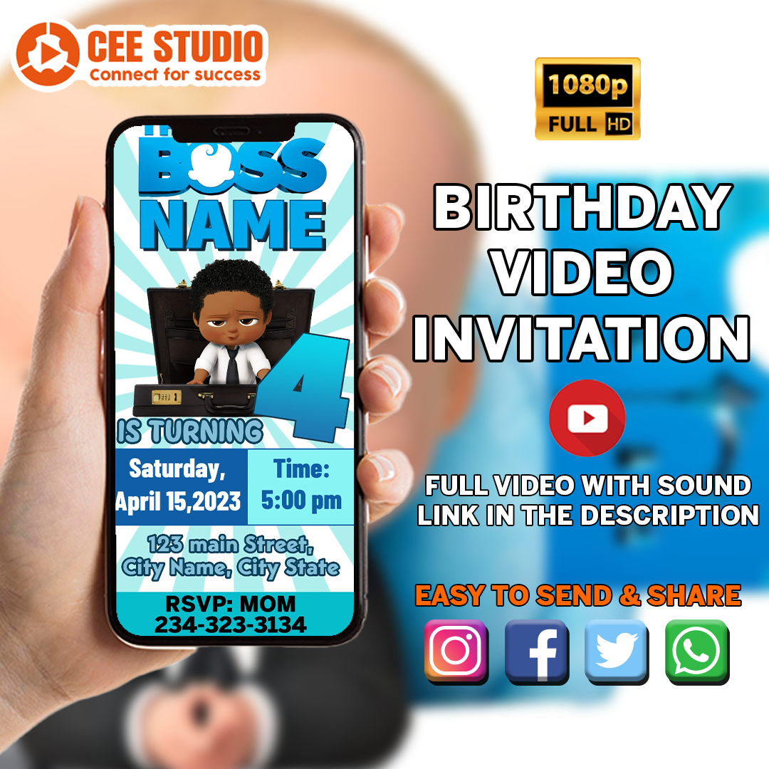 Boss baby Birthday invitation, afro boss baby invitation, Ba | Inspire ...