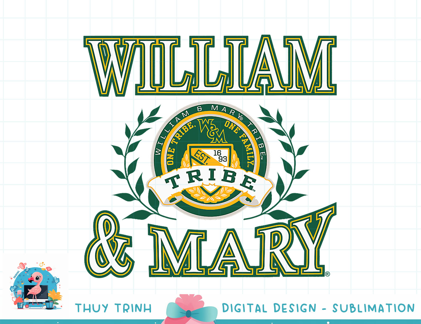 William & Mary Tribe Laurels Officially Licensed png - Inspire Uplift