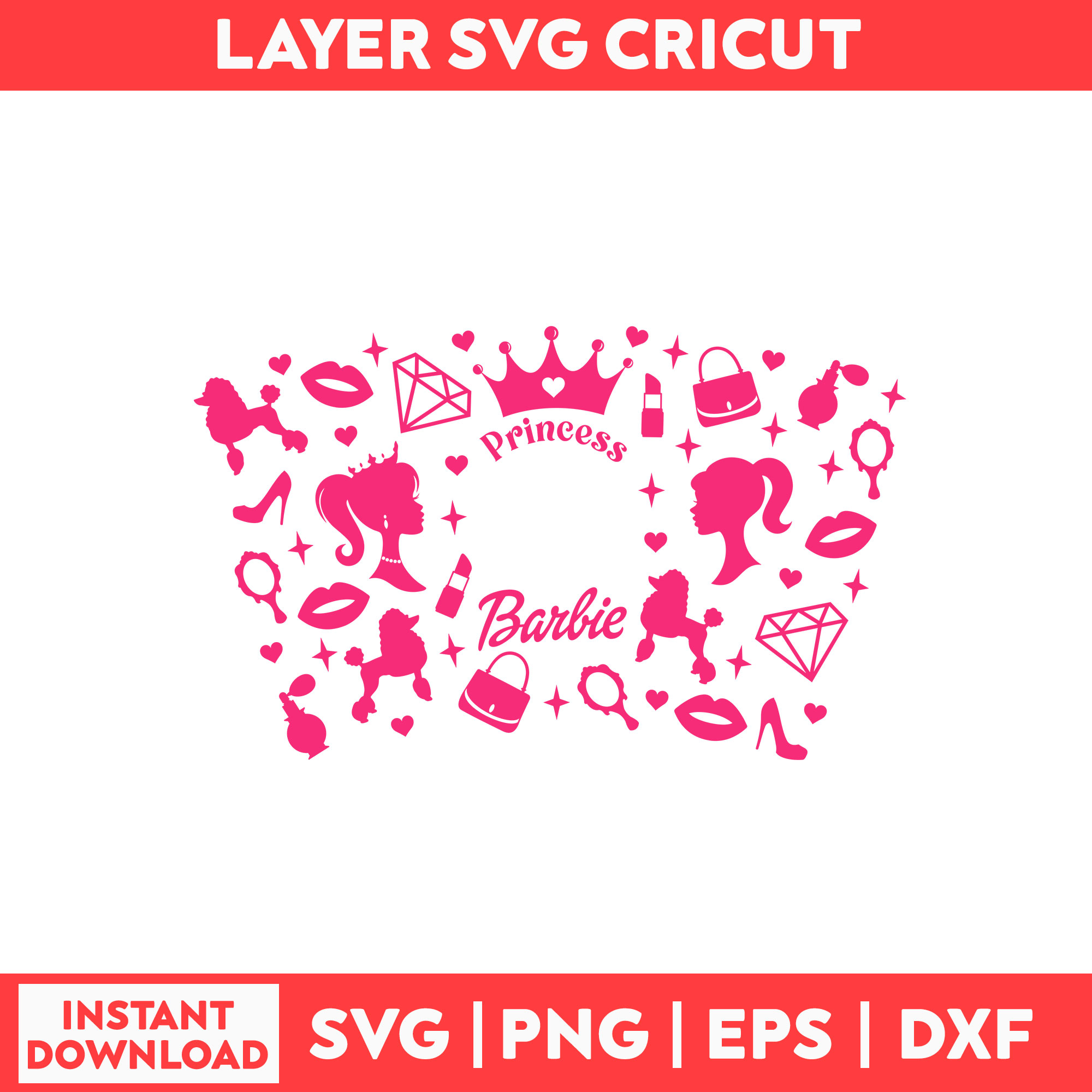 Barbie Princess Full Wrap Svg, Barbie Princess Svg, Barbie S | Inspire ...