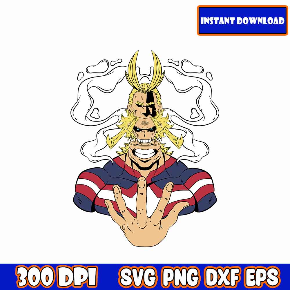 ALL MIGHT REDUCIDO svg eps dxf png, Anime Bundle SVG, for Cr | Inspire ...