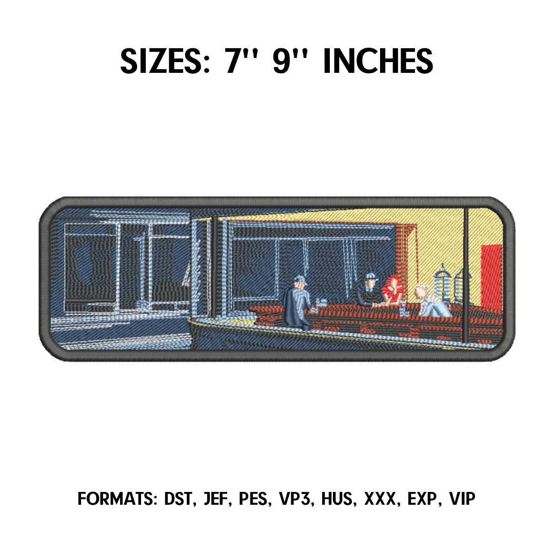 Edward Hopper - Nighthawks Embroidery Design File Pes, Art E | Inspire ...
