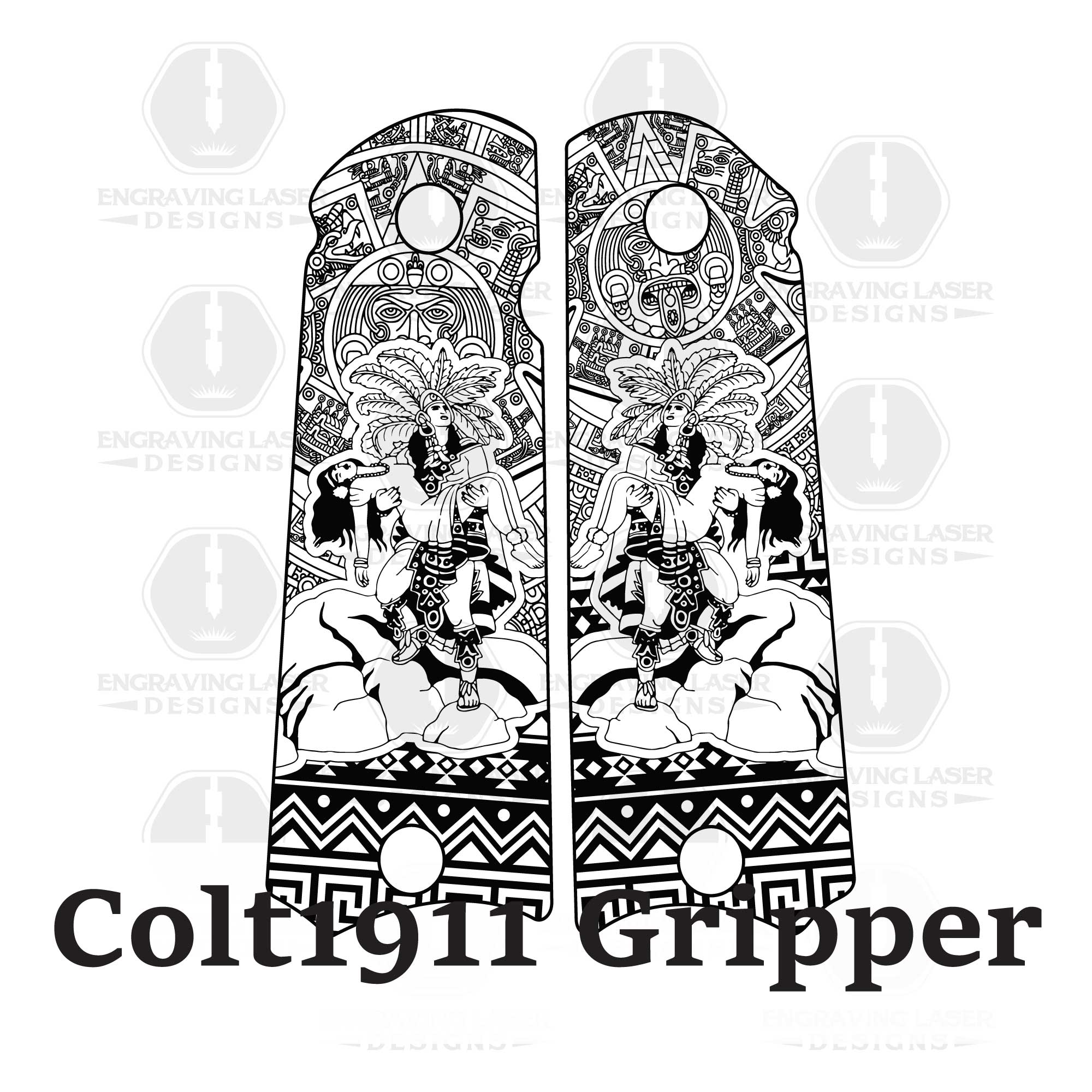 Engraving Laser Designs Colt1911 AZTEC Gripper - Inspire Uplift