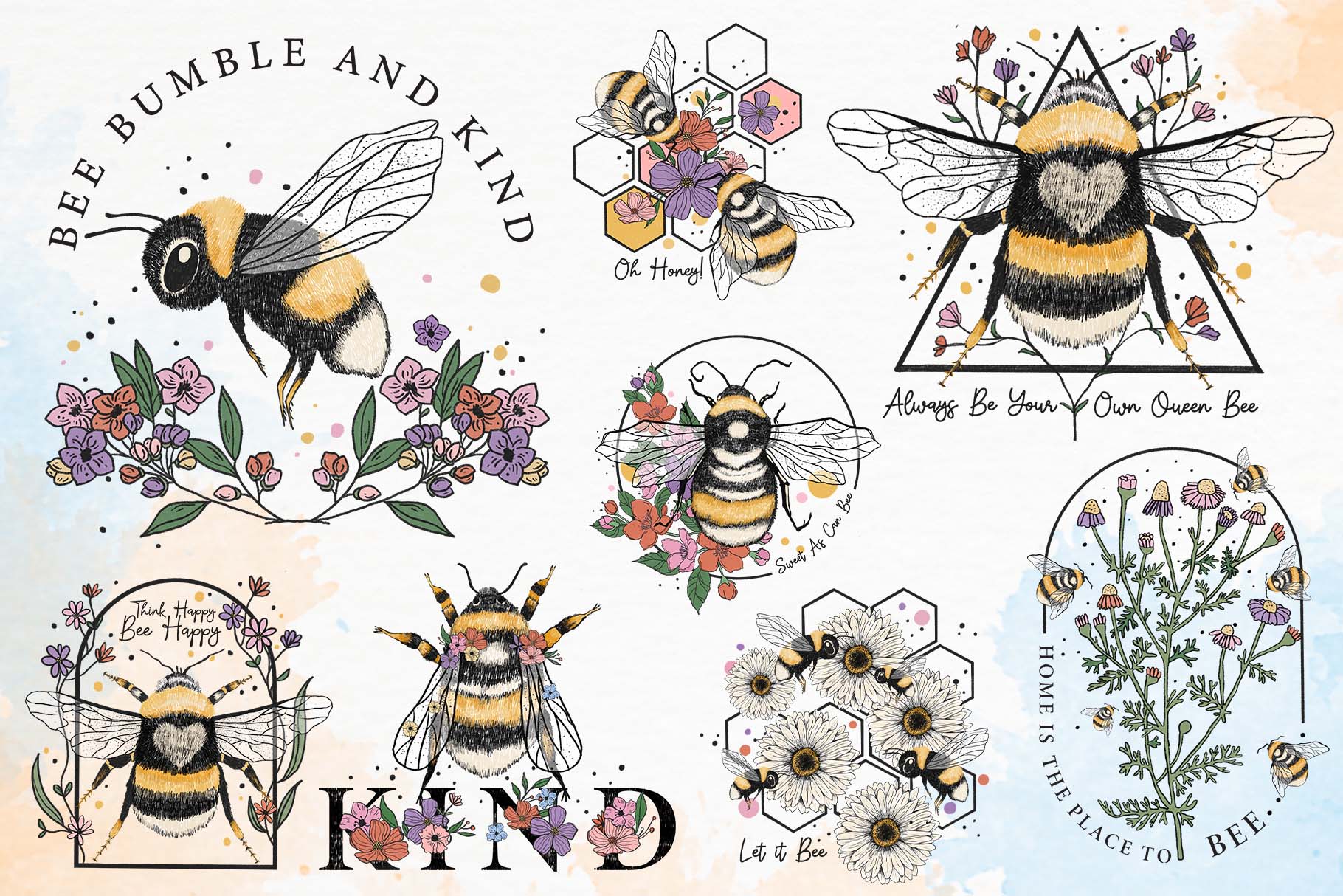 Bee with Flower Sublimation Bundle | Inspire Uplift