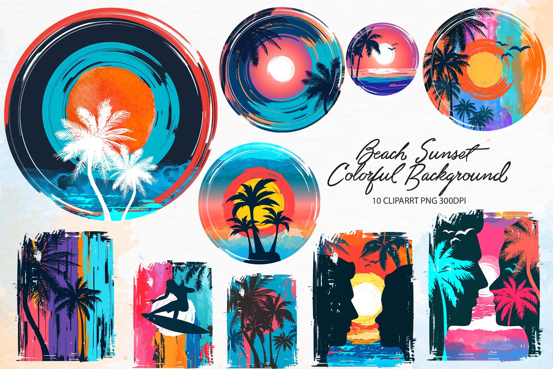 Beach Sunset Colorful Background 2 | Inspire Uplift