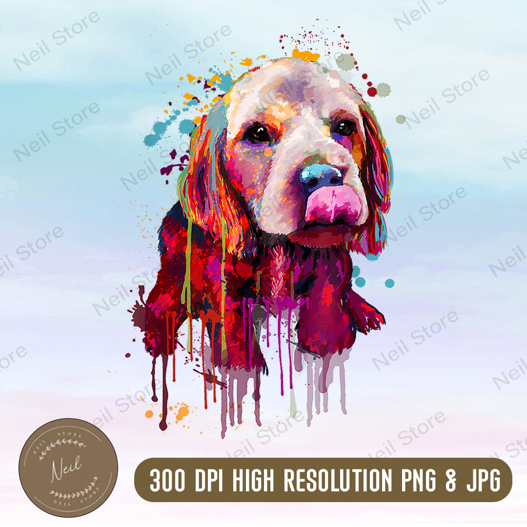 Cute Cocker Spaniel Licking Nose Splash Art png, springer sp | Inspire ...