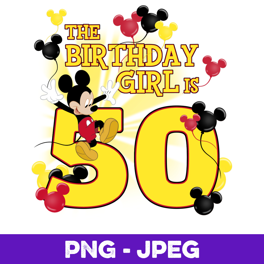 Disney Mickey And Friends Mickey 50th Birthday Girl V1 | Inspire Uplift