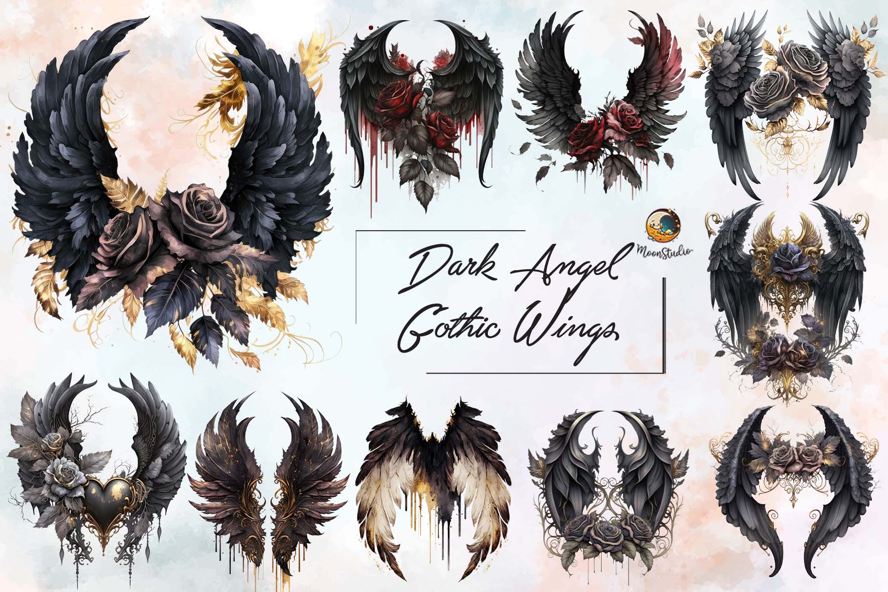Dark Angel Gothic Wings Bundle | Inspire Uplift