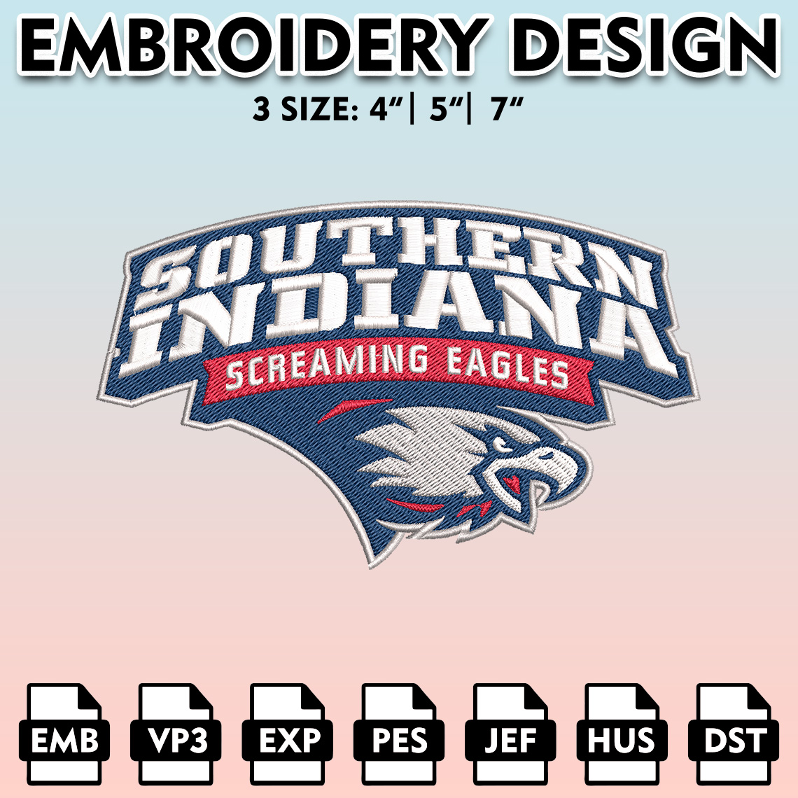 NCAA Logo Embroidery Designs, Southern Indiana Screaming Eag | Inspire ...