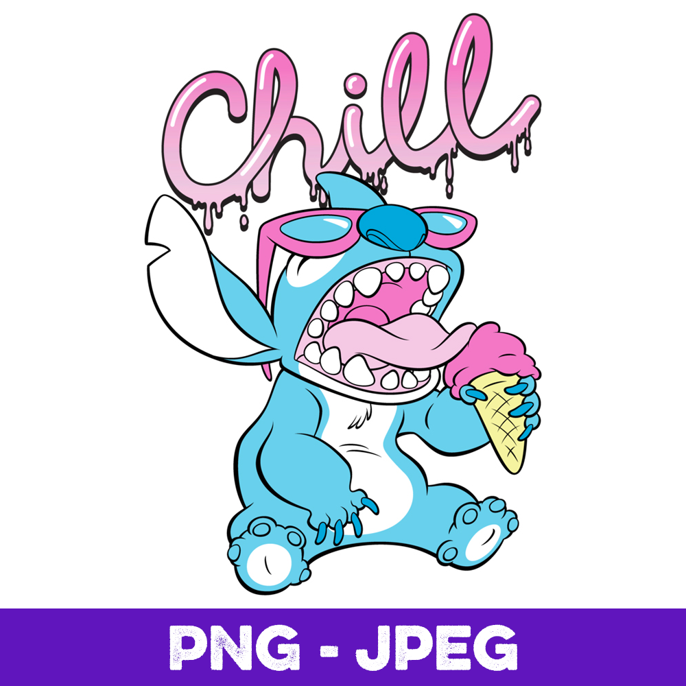 Disney Lilo and Stitch Neon Ice Cream Chill Drip V1 , PNG De - Inspire ...