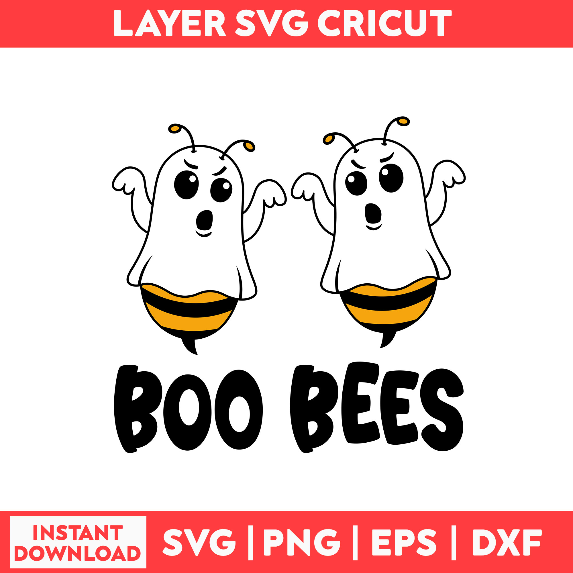 Boo Bees Svg, Boo Svg, Ghost Bee Svg, Bee Svg, Ghost Svg, Ha - Inspire ...
