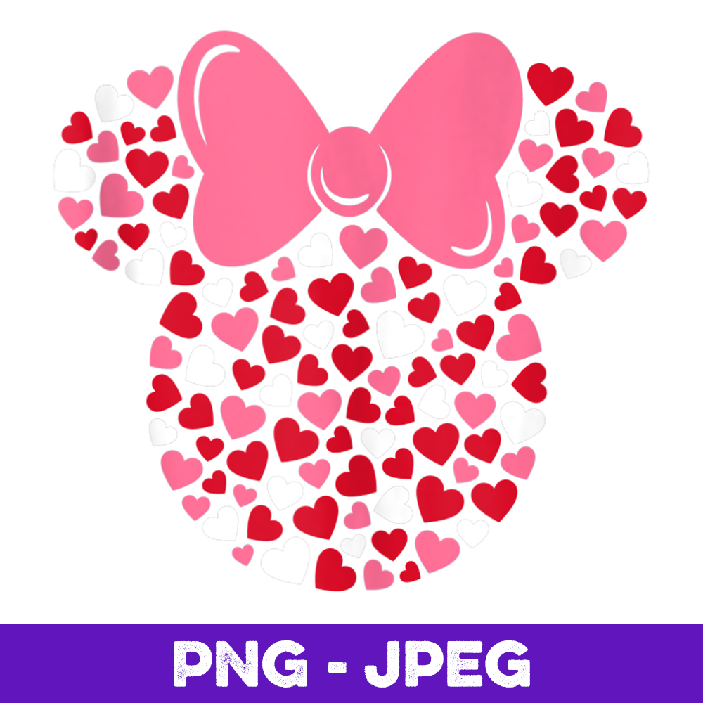 Disney Minnie Mouse Icon Pink Hearts Valentine's Day V2 , PN | Inspire ...