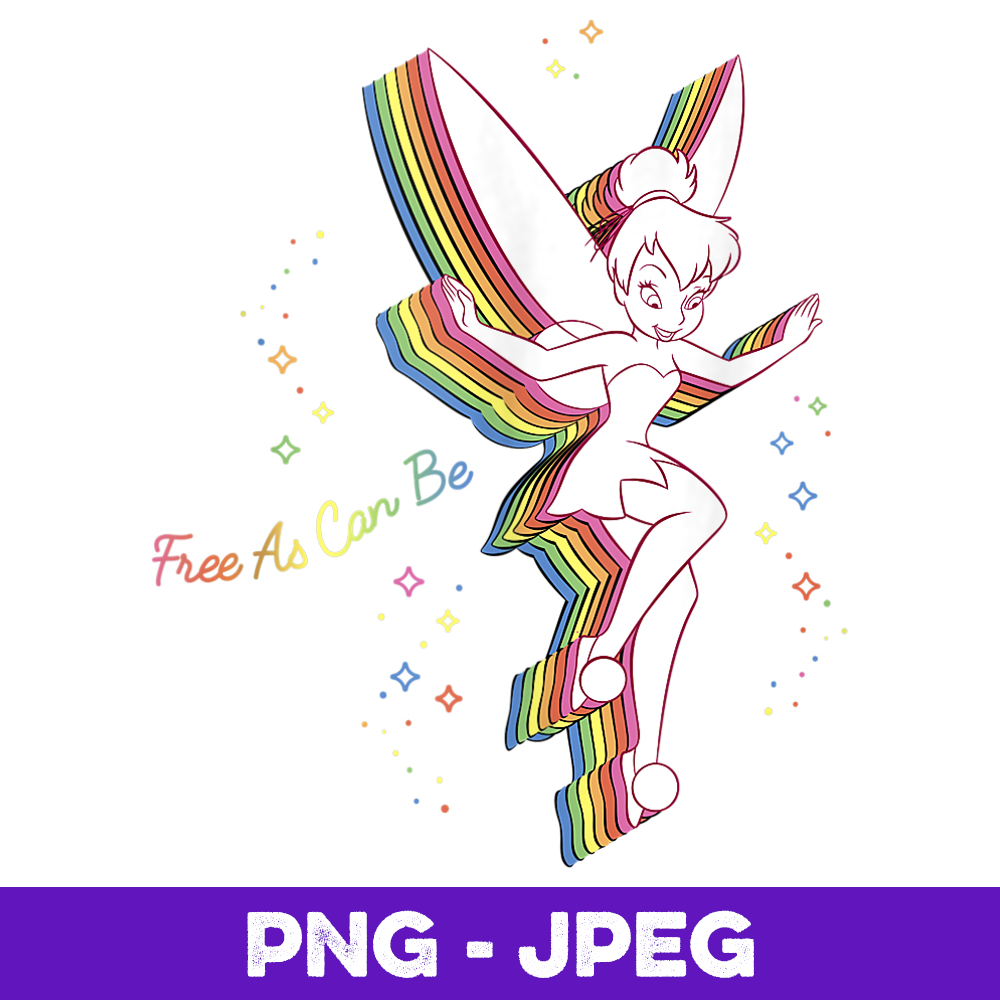 Disney Peter Pan Tinker Bell Rainbow Free As Can Be V2 , PNG | Inspire ...