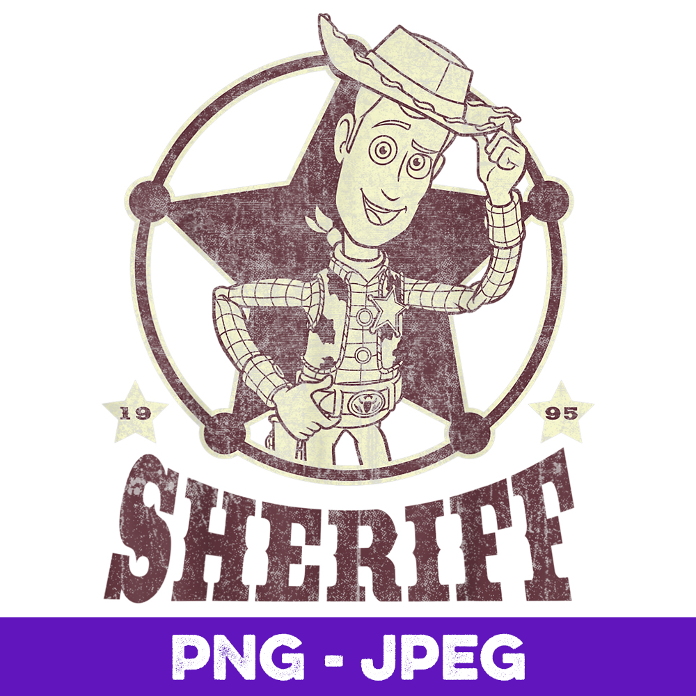 Disney Toy Story Woody Sheriff Badge Graphic V4 - Inspire Uplift