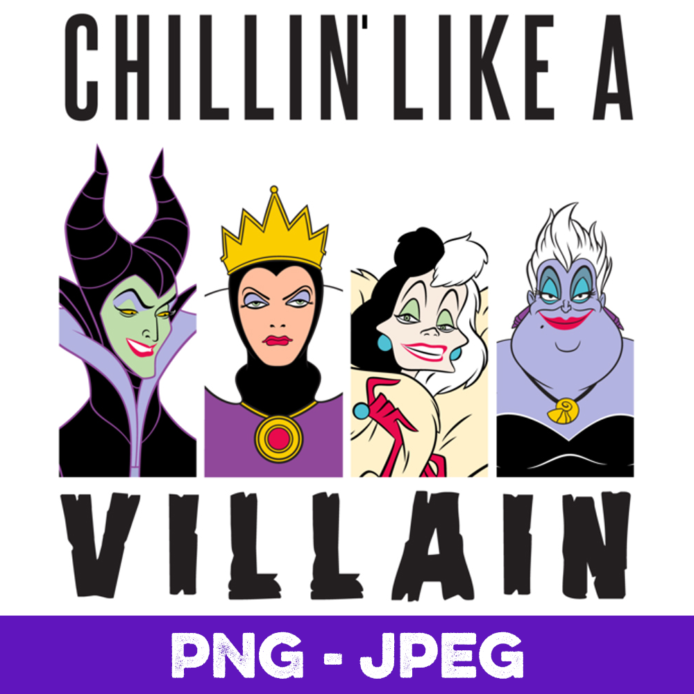 Disney Villain Gang Ursula,Evil Queen,Cruella,Maleficent V1 - Inspire ...