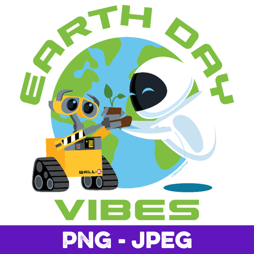 Disney Pixar - WALL-E Earth Day Vibes V1 , PNG Design, PNG I - Inspire ...