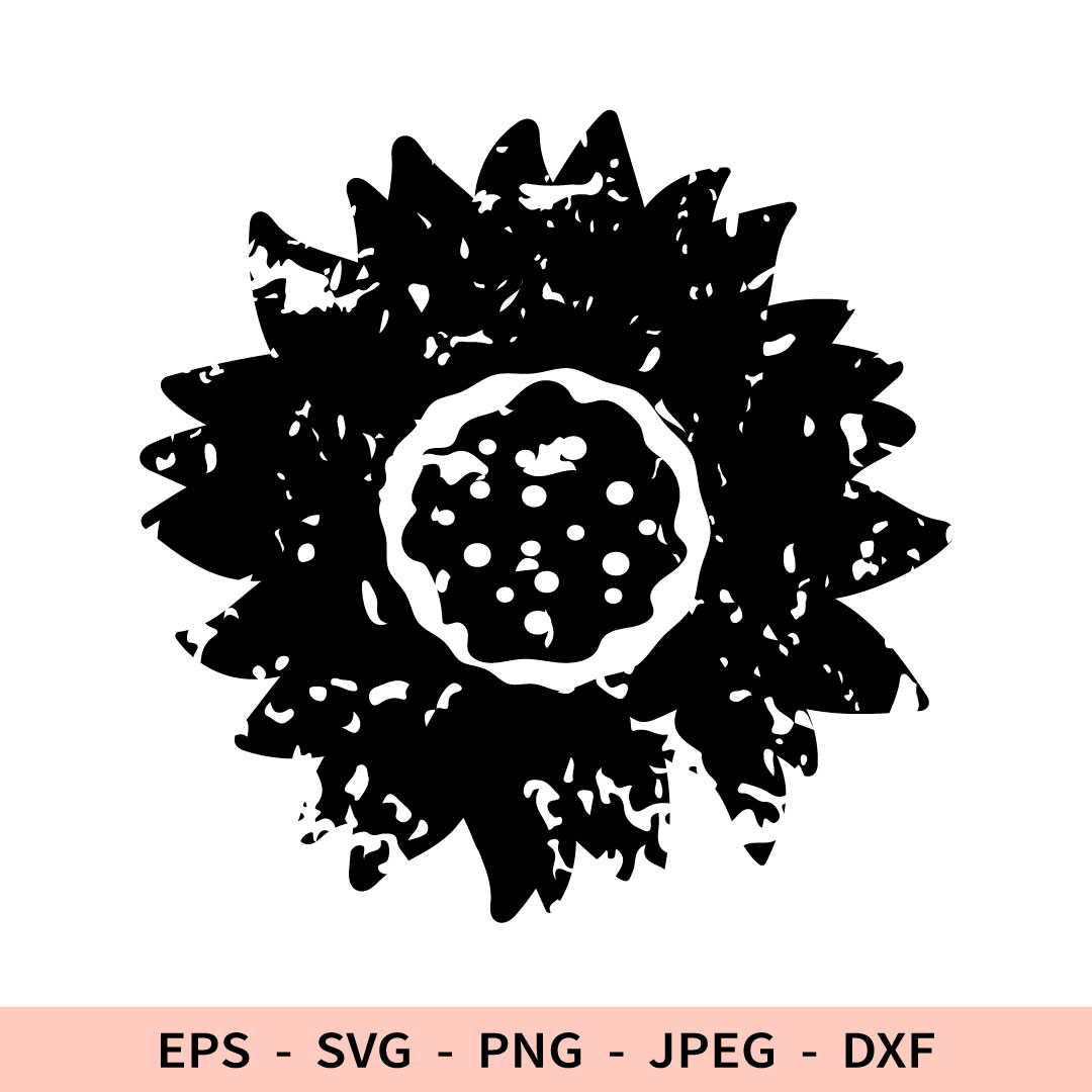 Sunflower Svg for Cricut Grunge Sunflower dxf Floral File fo - Inspire ...