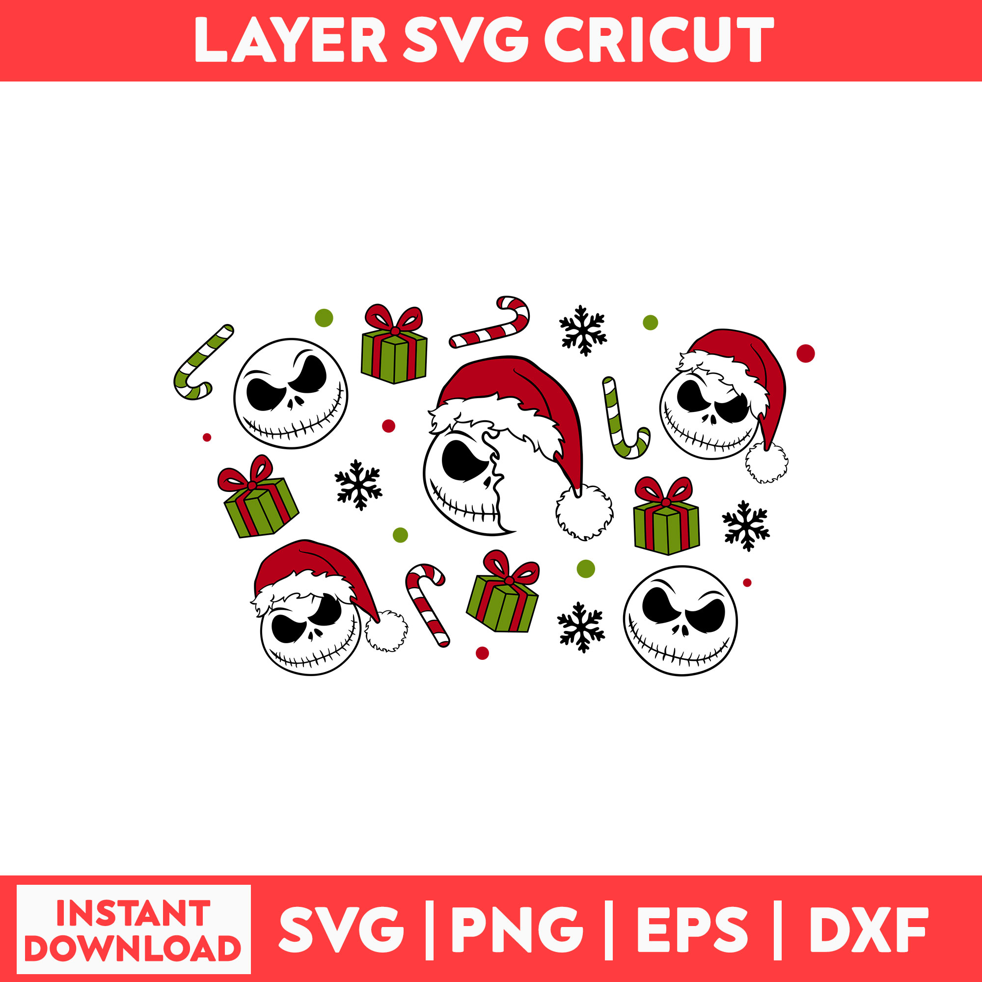 Christmas Jack Full Wrap Svg, Jack Skellington Svg, Jack Fac | Inspire ...