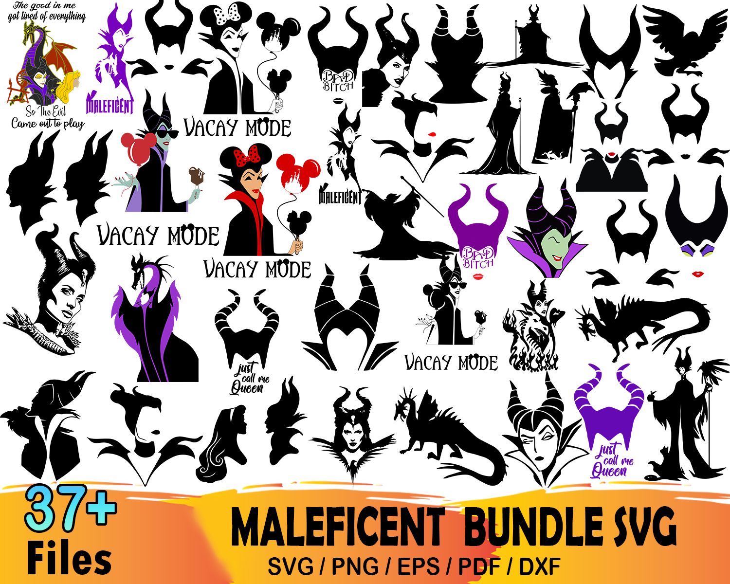 37 Maleficent Bundle Svg, Godmother Svg, Disney Villain Svg | Inspire ...