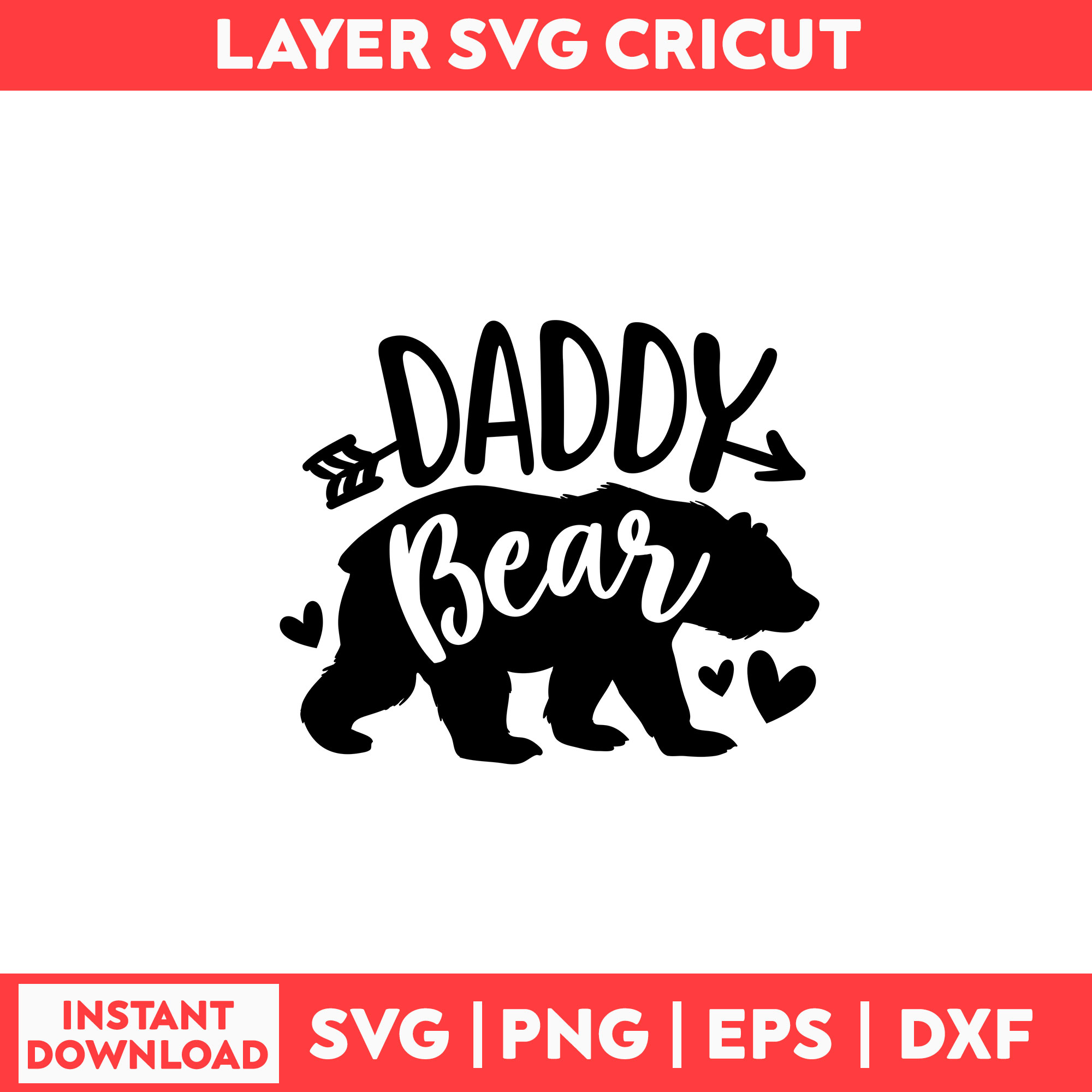 Daddy Bear Family Svg, Daddy Bear Svg, Dad Svg, Bear Svg, He - Inspire ...