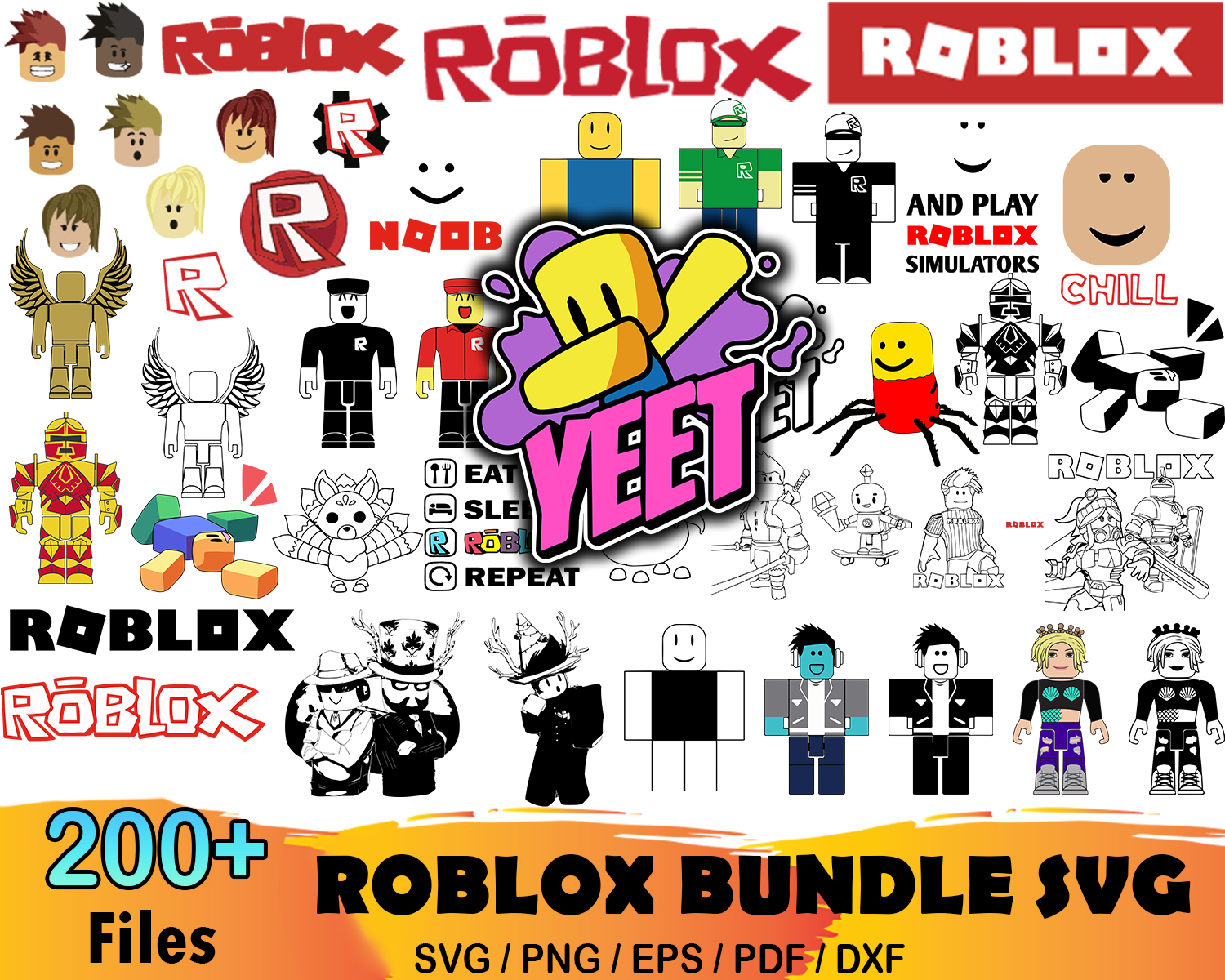 200 Roblox Bundle Svg, Roblox Svg, Roblox Printable | Inspire Uplift