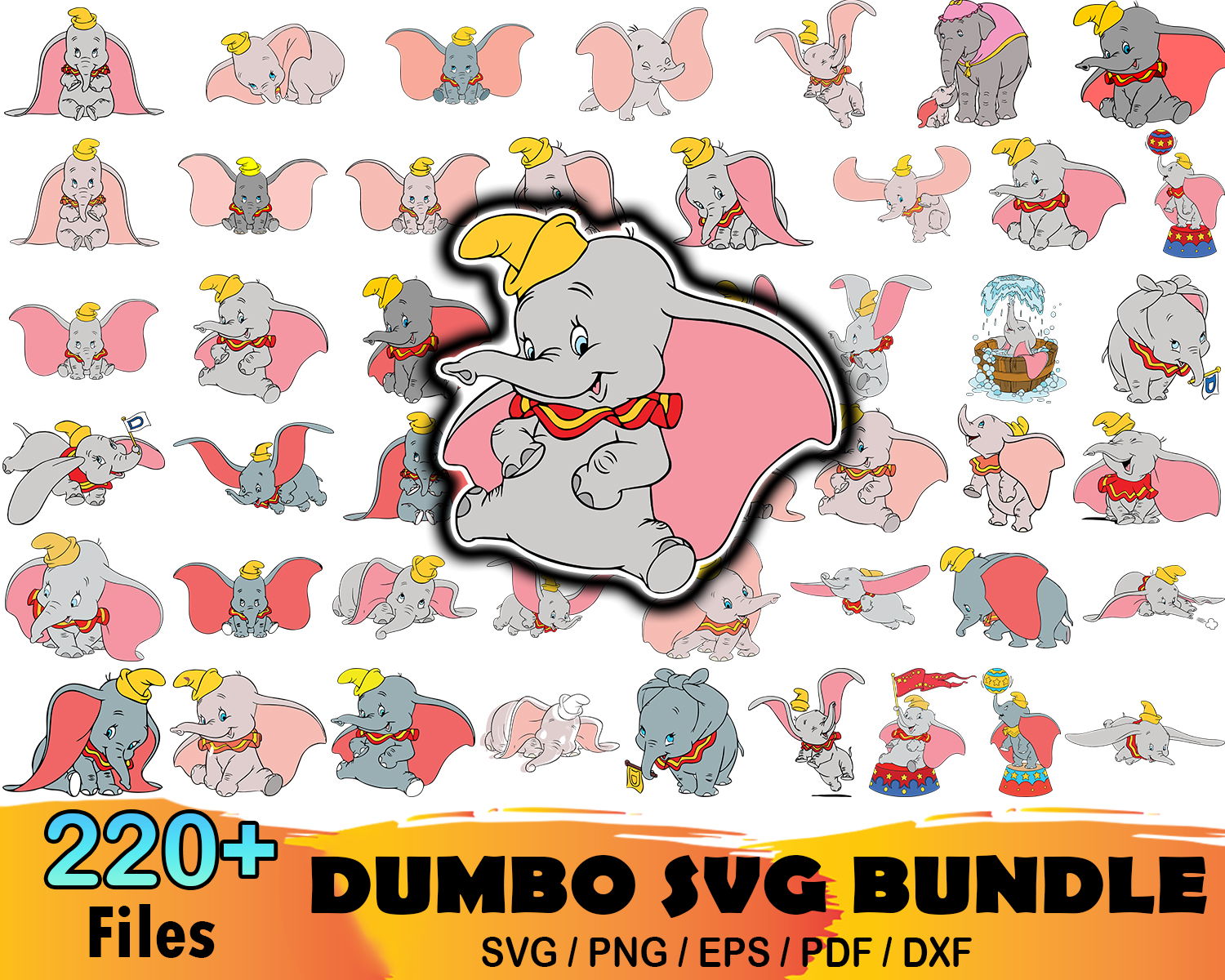 220 Files Disney Dumbo Svg Bundle, Disney Svg, Dumbo Svg | Inspire Uplift