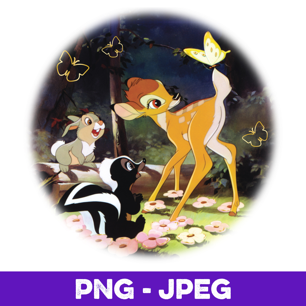 Disney Bambi Circle V1 , PNG Design, PNG Instant Download | Inspire Uplift