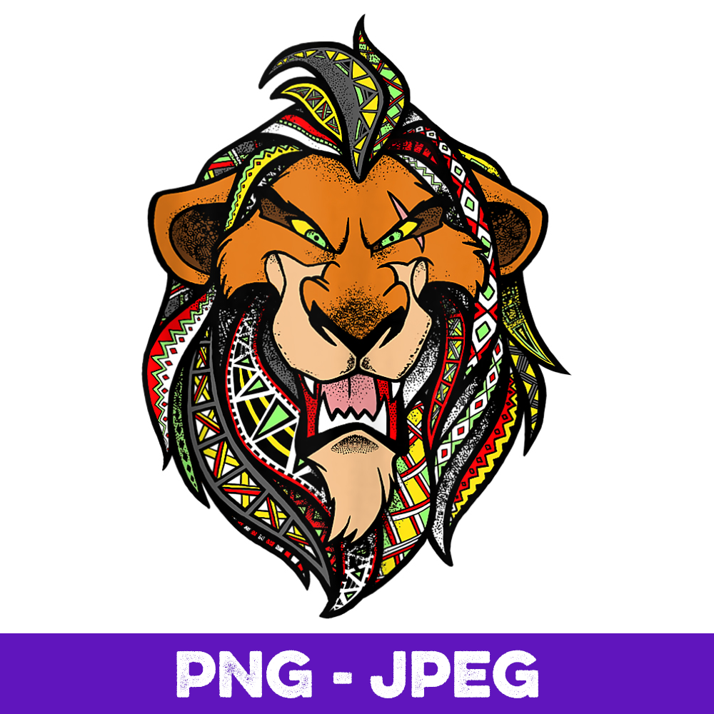 Disney Lion King Scar Pattern Fill Head Shot Portrait V2 | Inspire Uplift