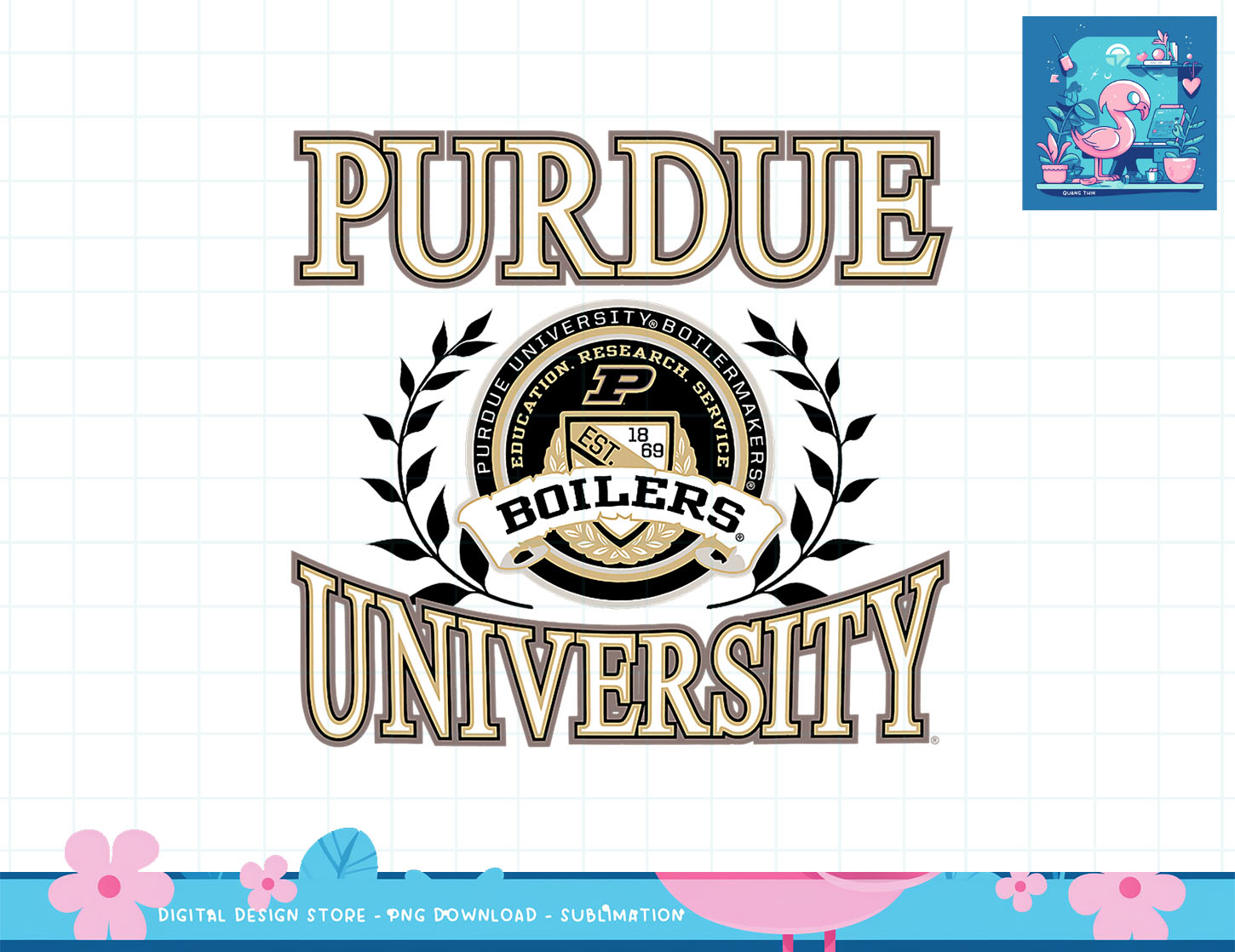 Purdue Boilermakers Laurels Logo Officially Licensed png - Inspire Uplift