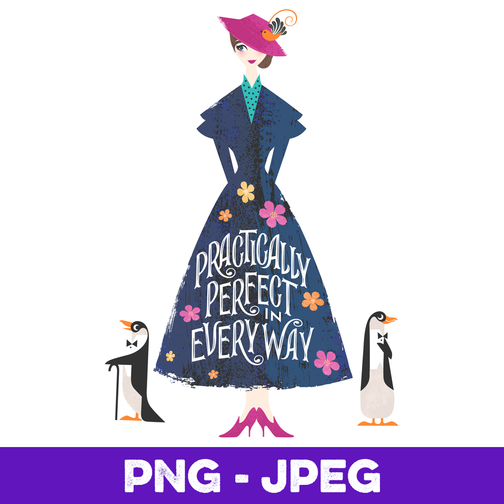 Disney Mary Poppins Practically Perfect V1 , PNG Design, PNG | Inspire ...