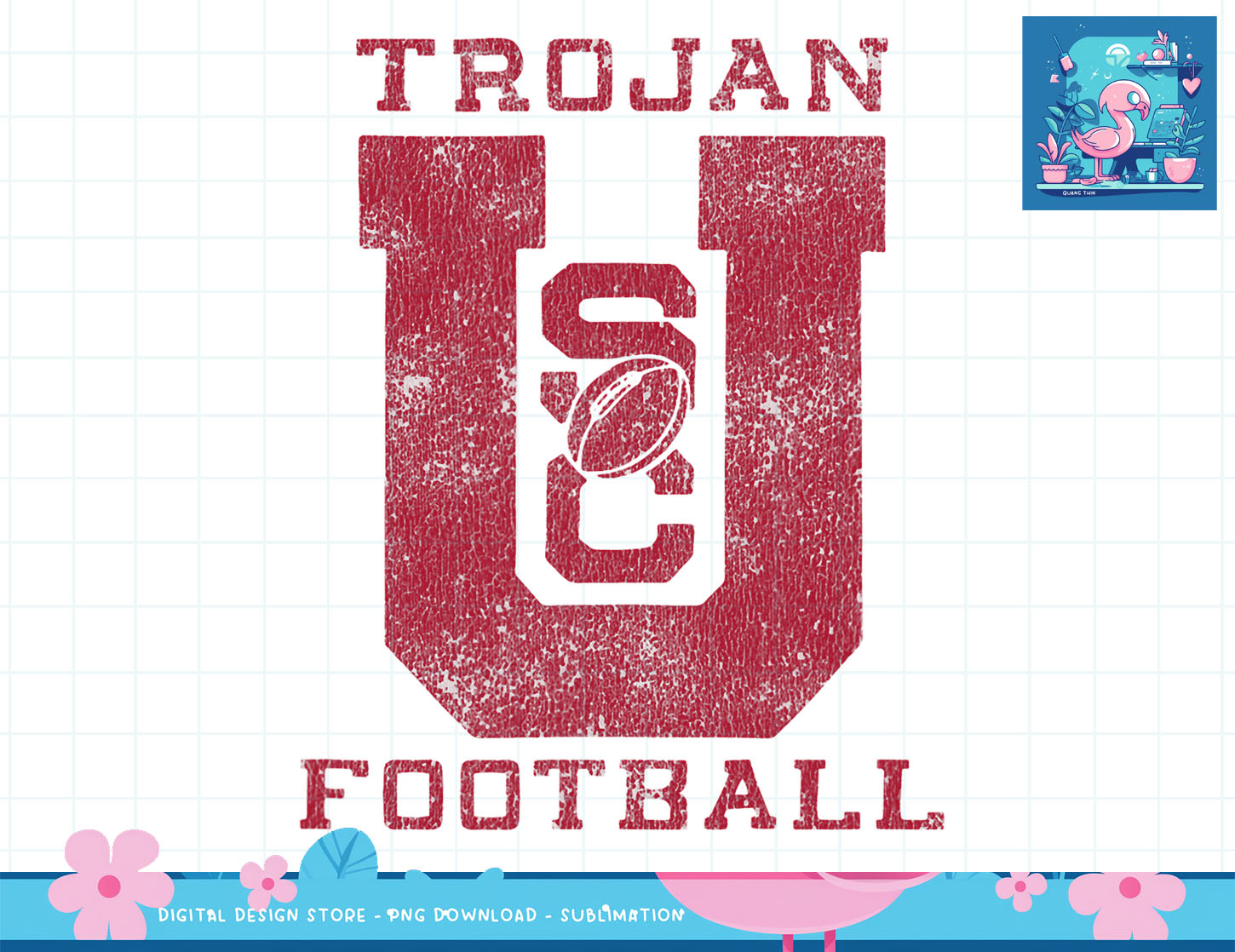 USC Trojans Vintage Football Logo White Officially Licensed - Inspire ...