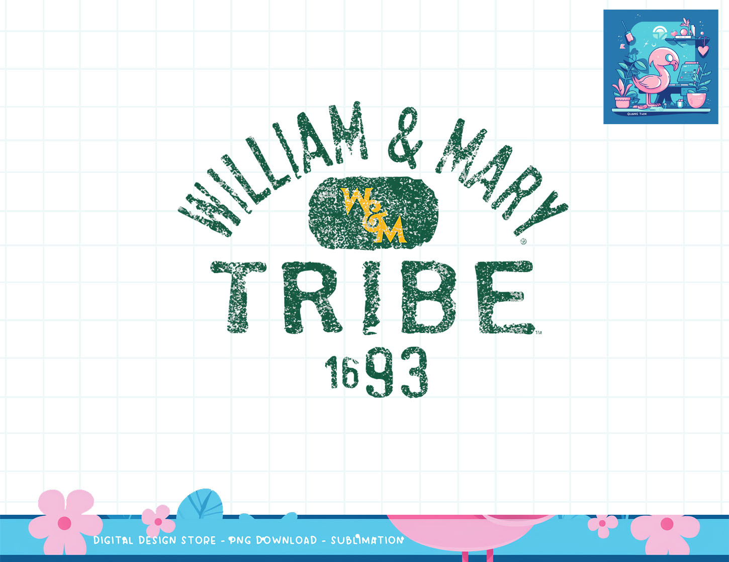 William & Mary Tribe 1693 Vintage Officially Licensed png - Inspire Uplift