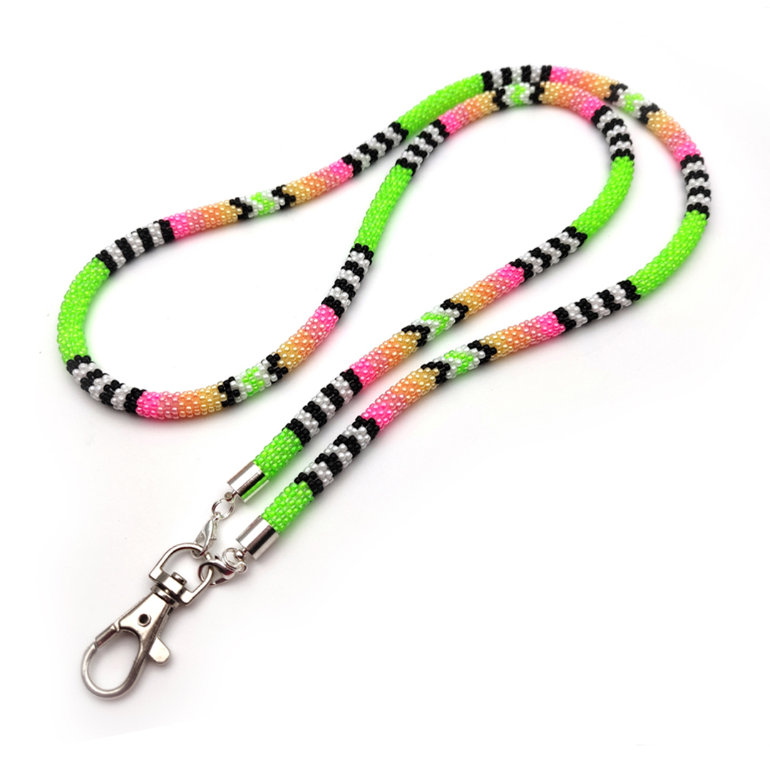 Native American Style Women's Beaded Lanyard for Badge, Gree - Inspire ...