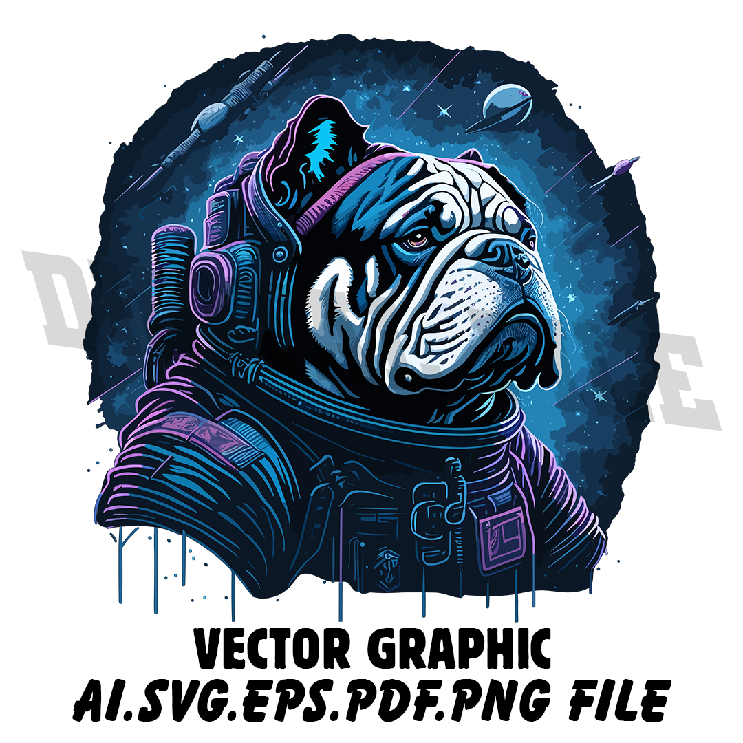 Bulldog in Space AI.SVG.EPS.PDF.PNG DOWNLOAD DIGITAL SUBLIMA | Inspire ...