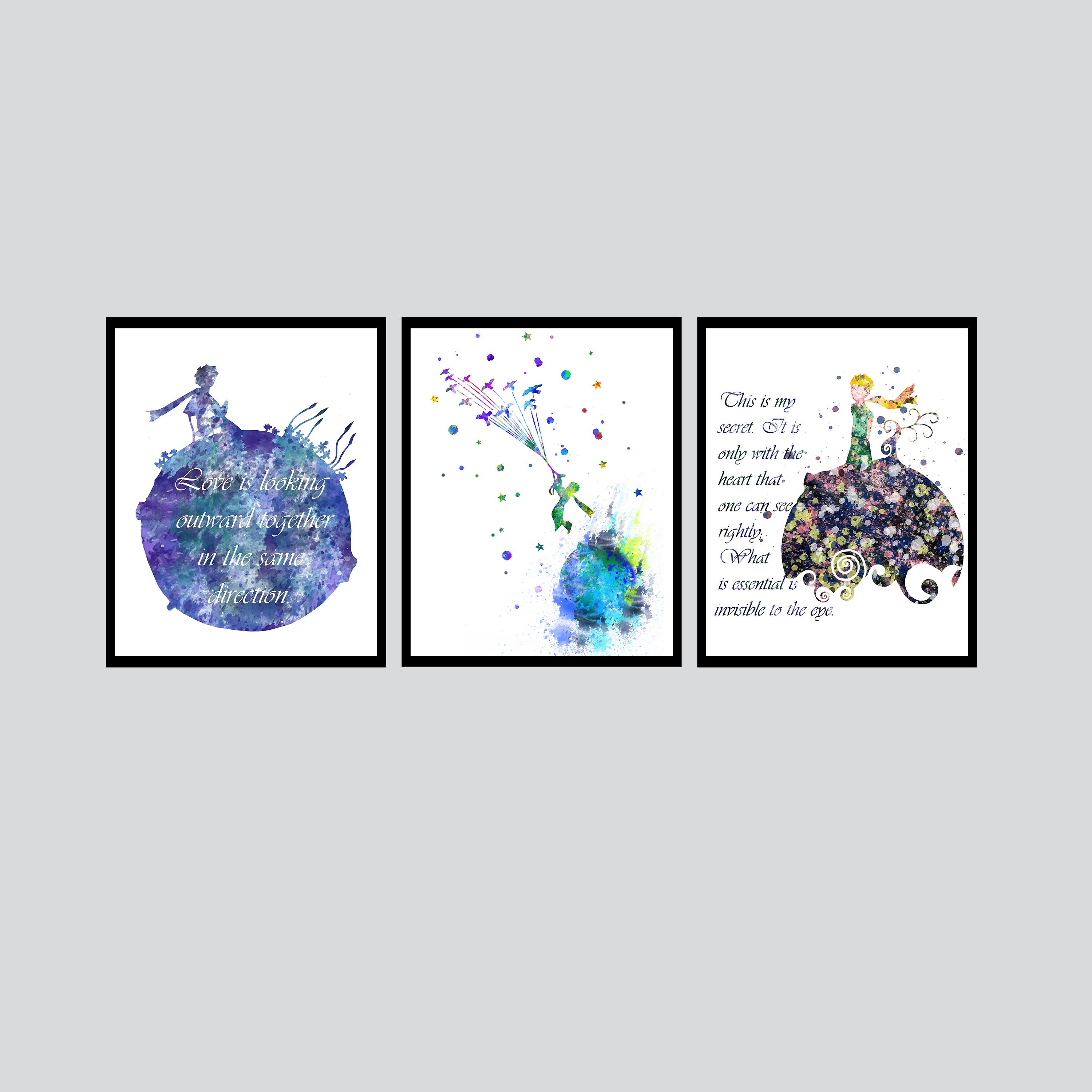 Little prince Set print poster watercolor nursery room decor | Inspire ...