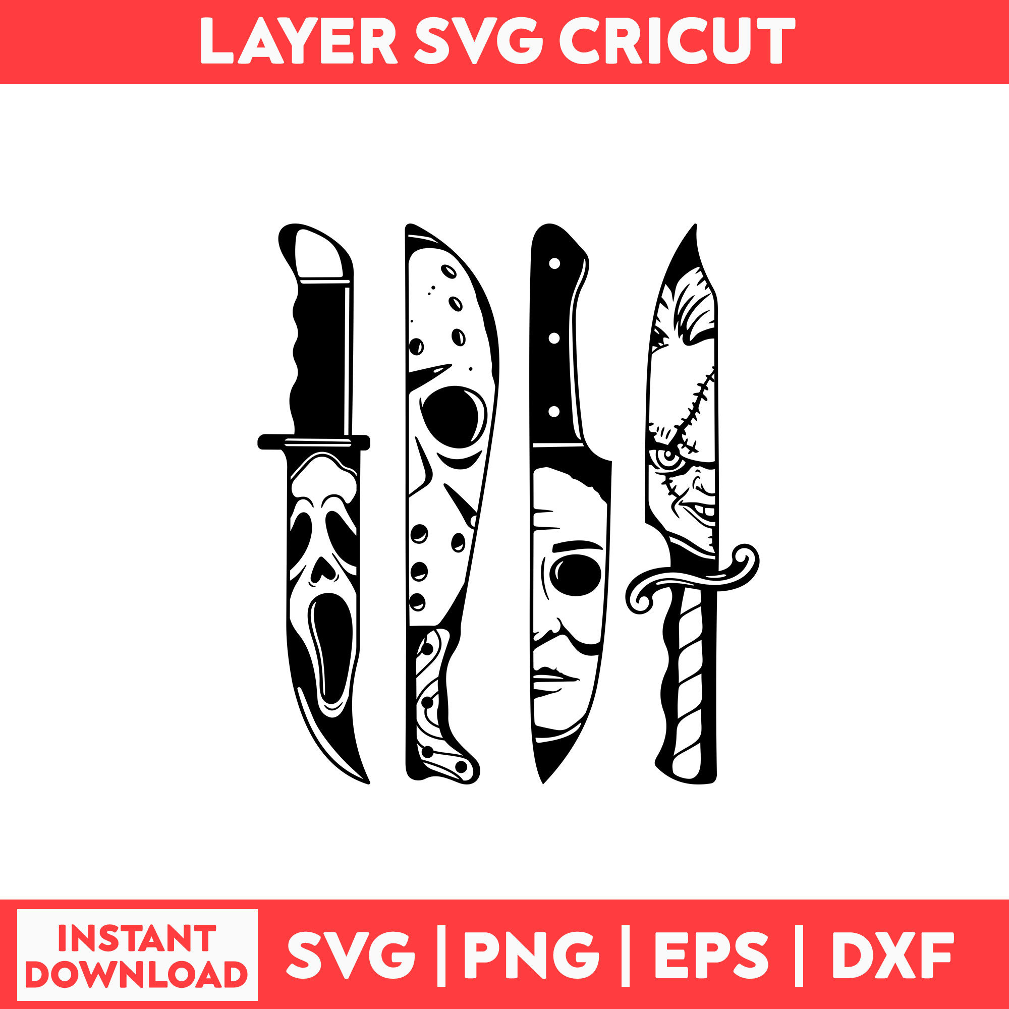 Horror Movie Knives Full Wrap Svg, Horror Movie Svg, Horror | Inspire ...