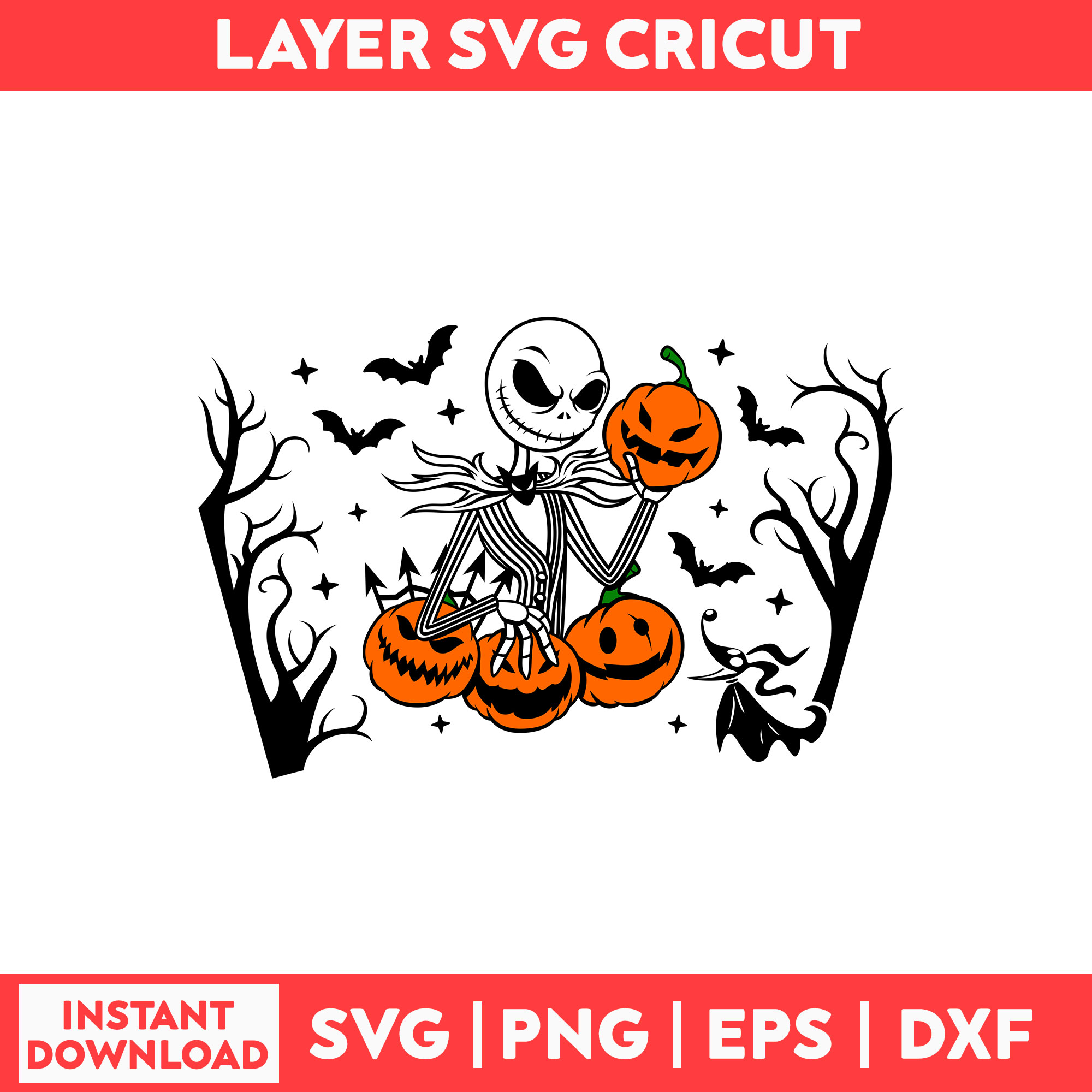 Jack Skellington Halloween Full Wrap Svg, Jack Skellington S | Inspire ...