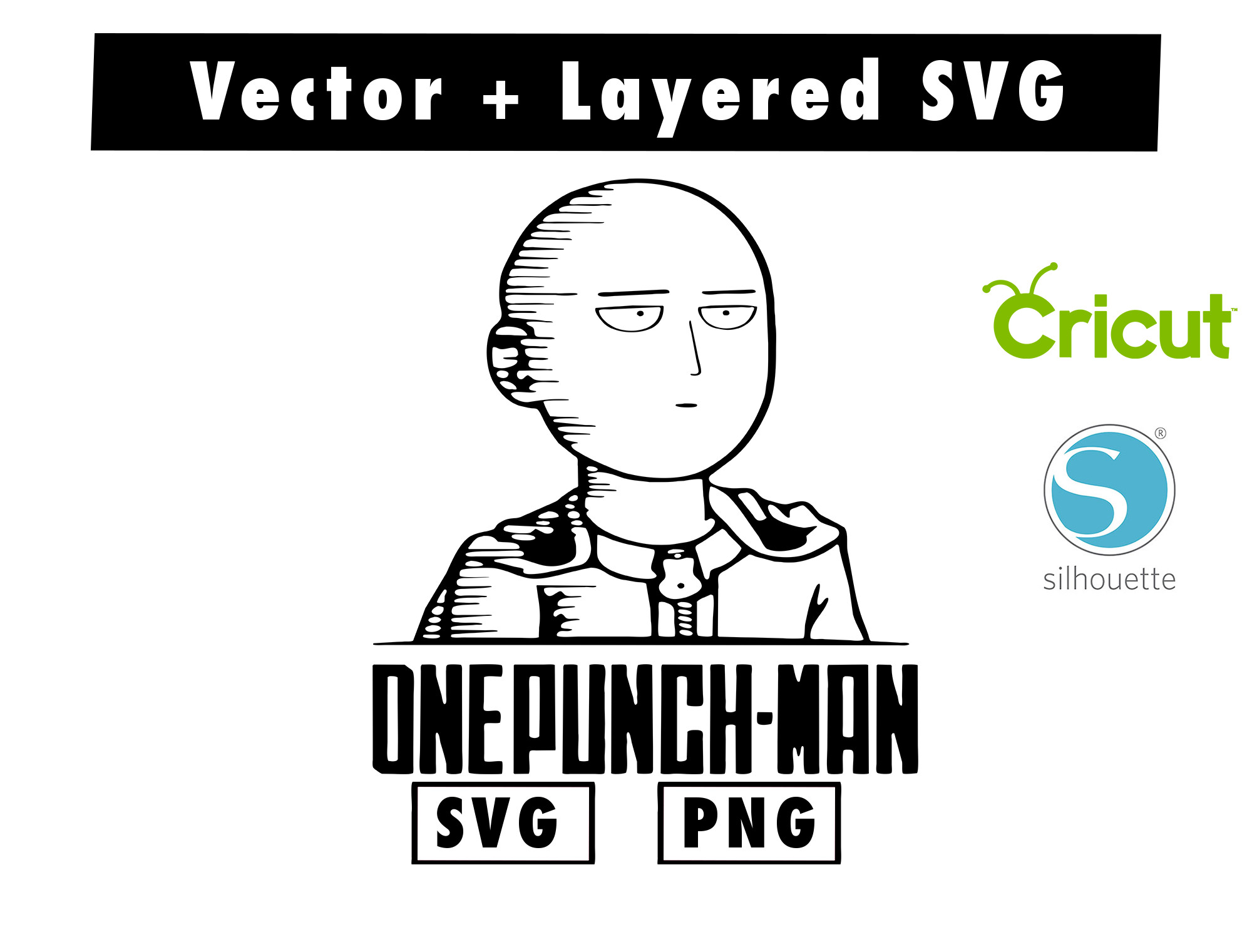 Saitama svg & png files for cricut machine , anime svg , man | Inspire ...