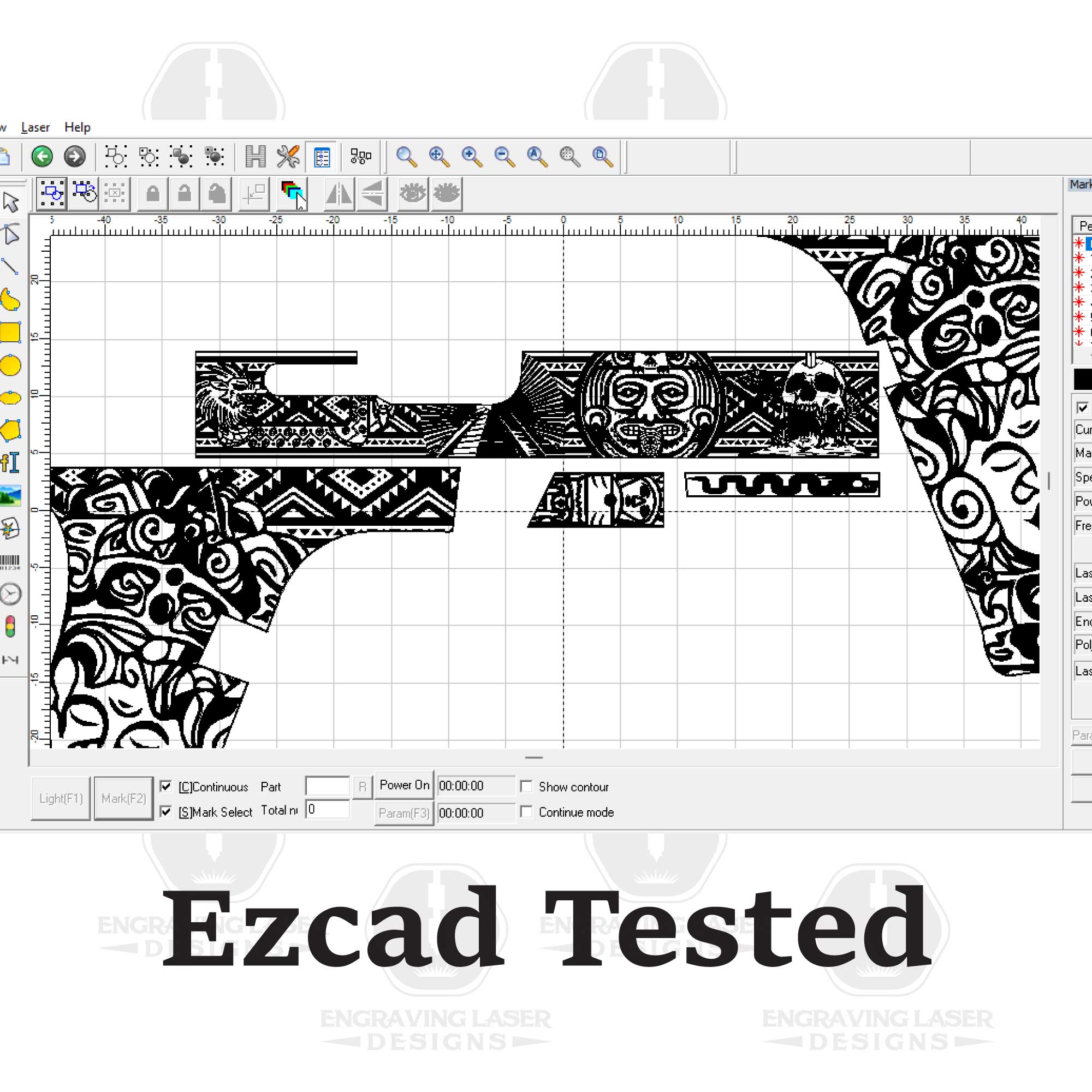 Engraving Laser Designs Glock 19 gen 3 aztec design - Inspire Uplift
