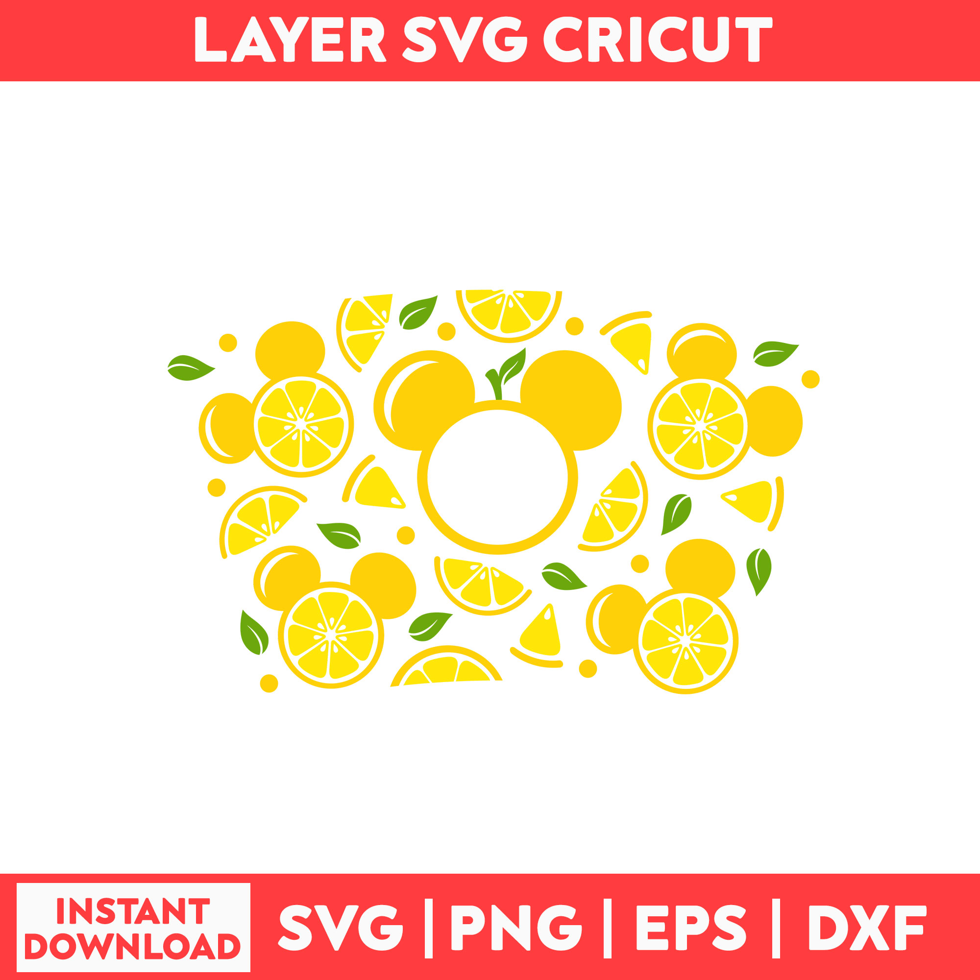 Lemon Ears Full Wrap Svg, Lemon Mickey Mouse Svg, Lemon Svg, | Inspire ...
