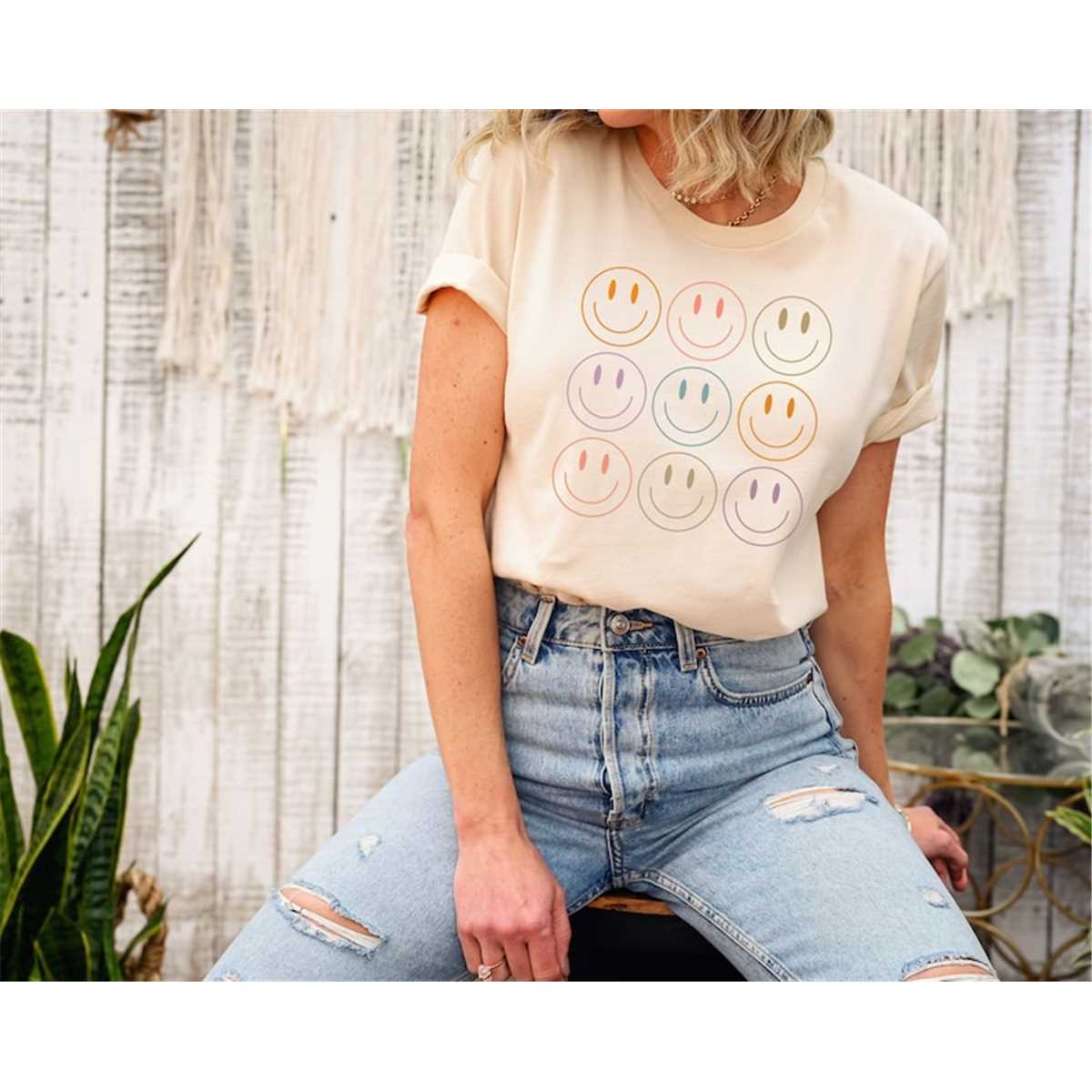Smiley Faces Shirt Gift For Positivity, Happy Face Aestheti | Inspire ...