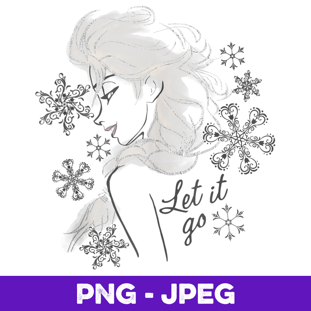 Disney Frozen Elsa Let It Go Profile Sketch V2 , PNG Design, | Inspire ...