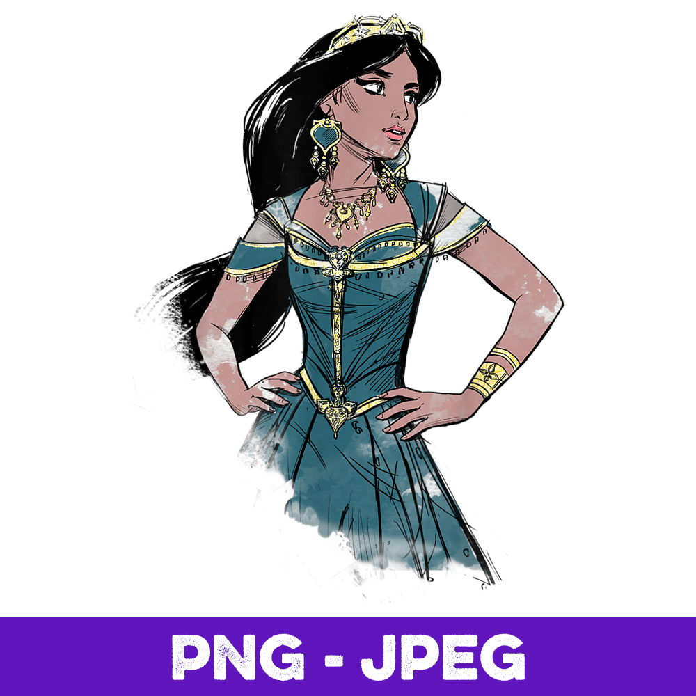 Disney Aladdin Live Action Jasmine Pose Sketch - Inspire Uplift