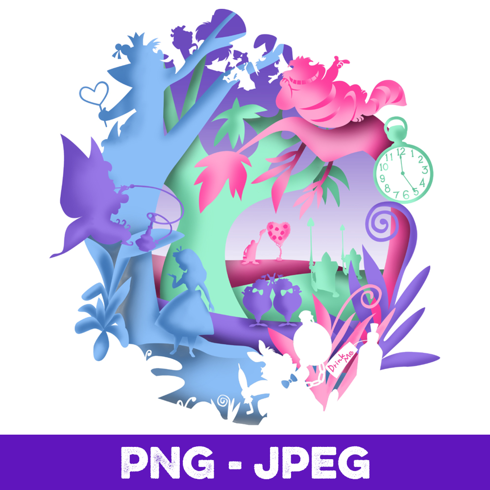 Disney Alice In Wonderland Neon Forest Silhouette V1 - Inspire Uplift