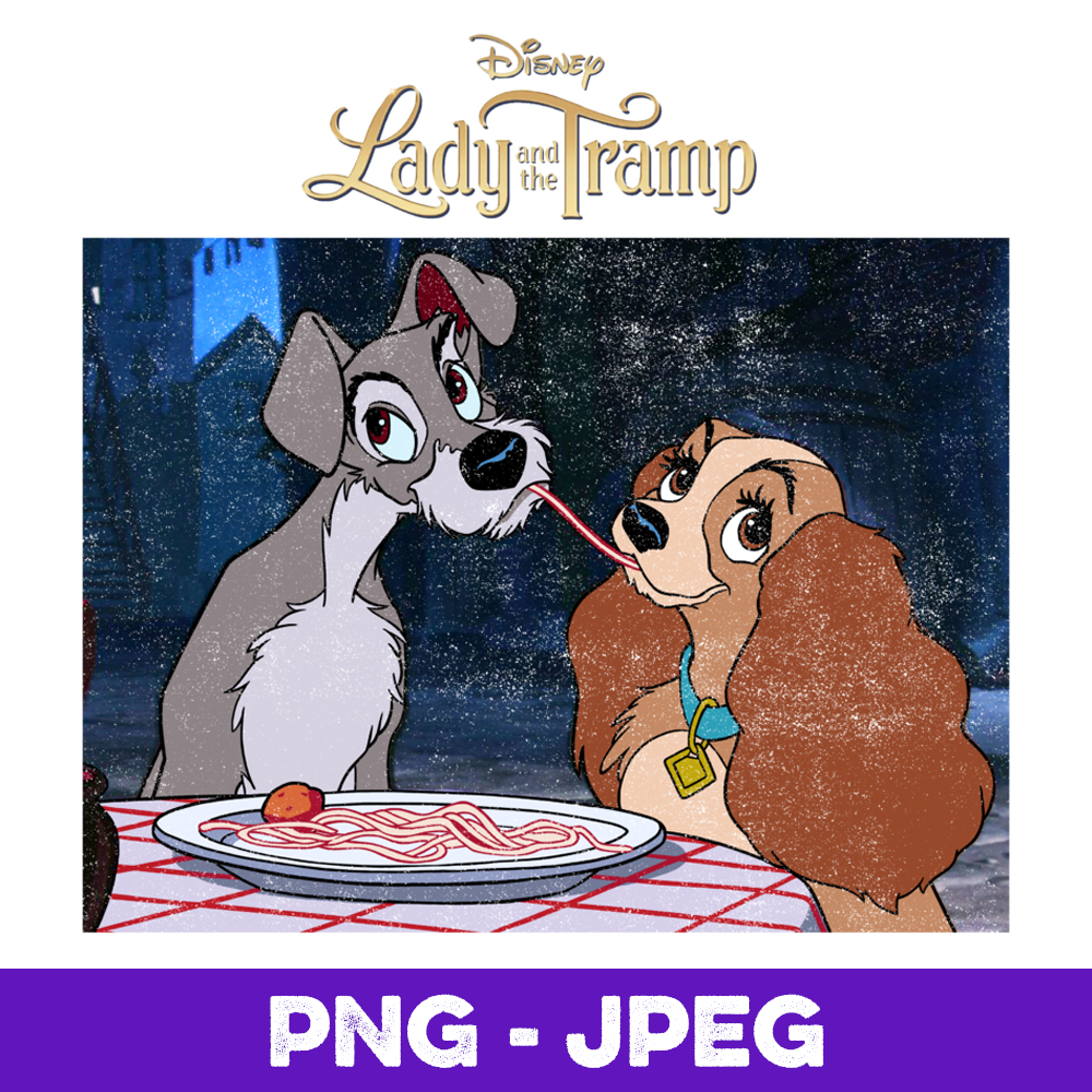 Disney Lady And The Tramp Iconic Scene Logo V1 , PNG Design, | Inspire ...