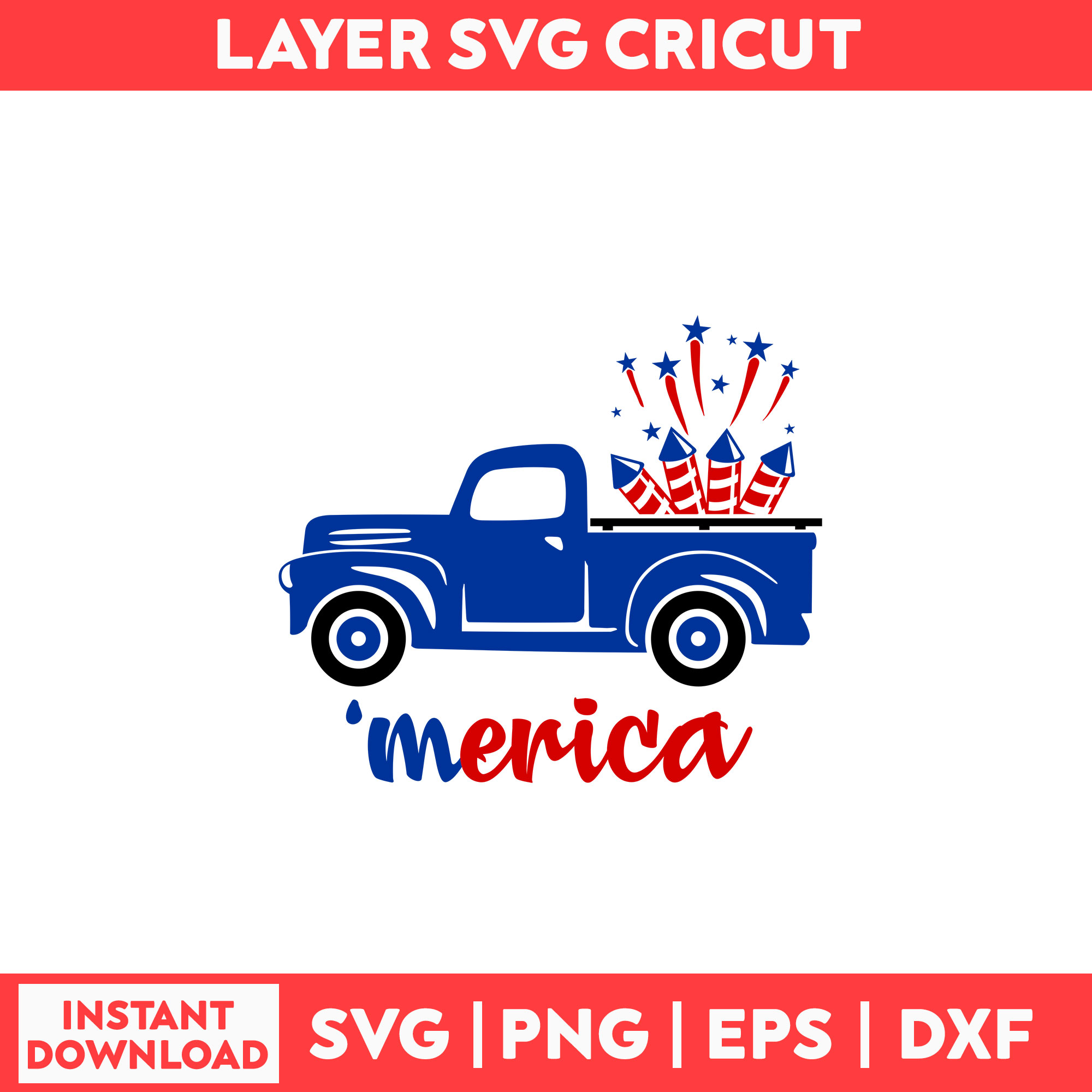 Merica Truck Fireworks Svg, American Truck Fireworks Svg, Tr | Inspire ...
