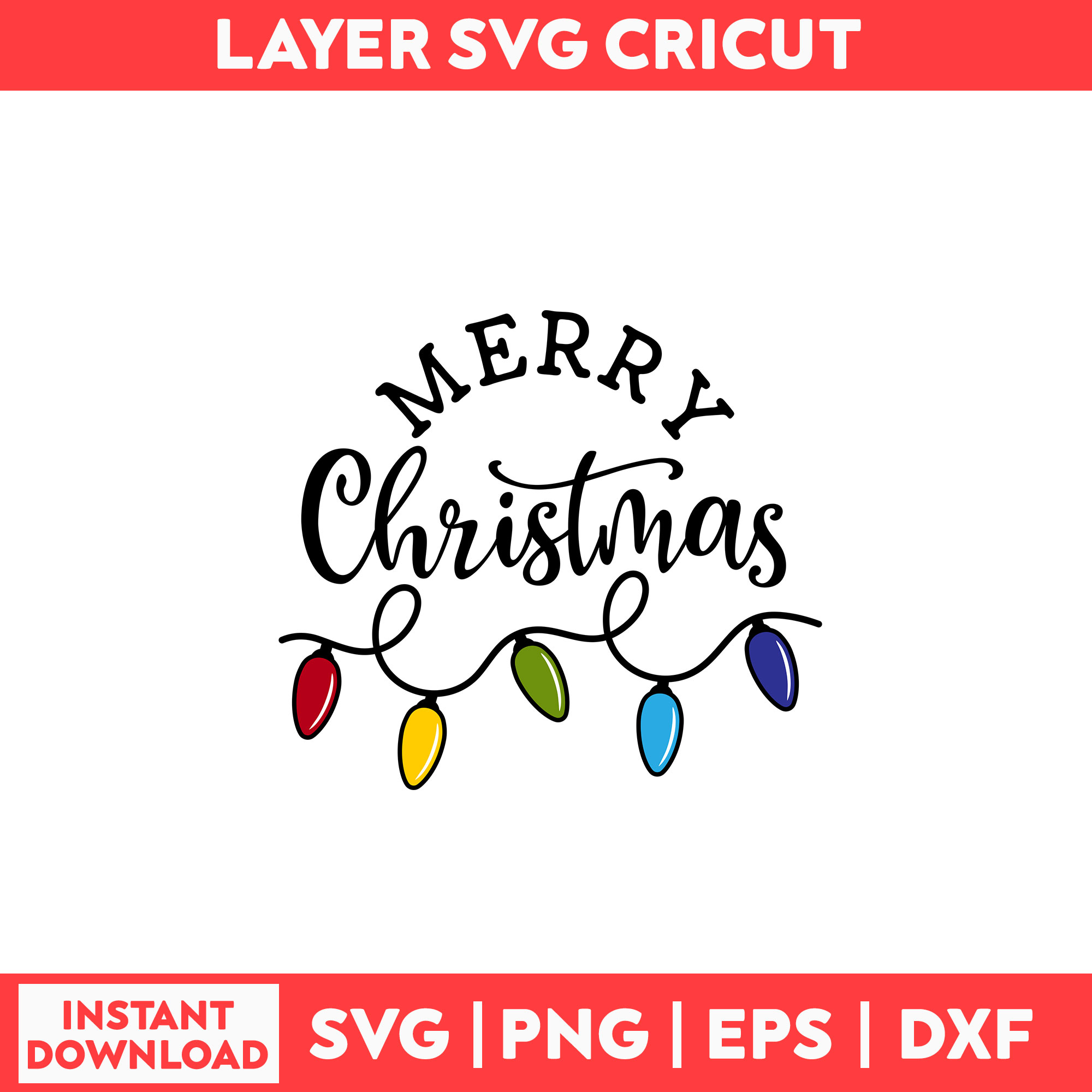 Merry Christmas Lights Svg, Christmas Lights Svg, Santa Clau | Inspire ...